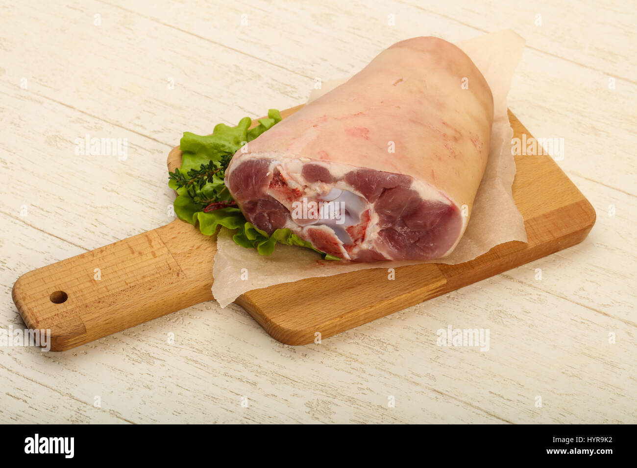 Raw fat pork knee ready for cooking Stock Photo - Alamy