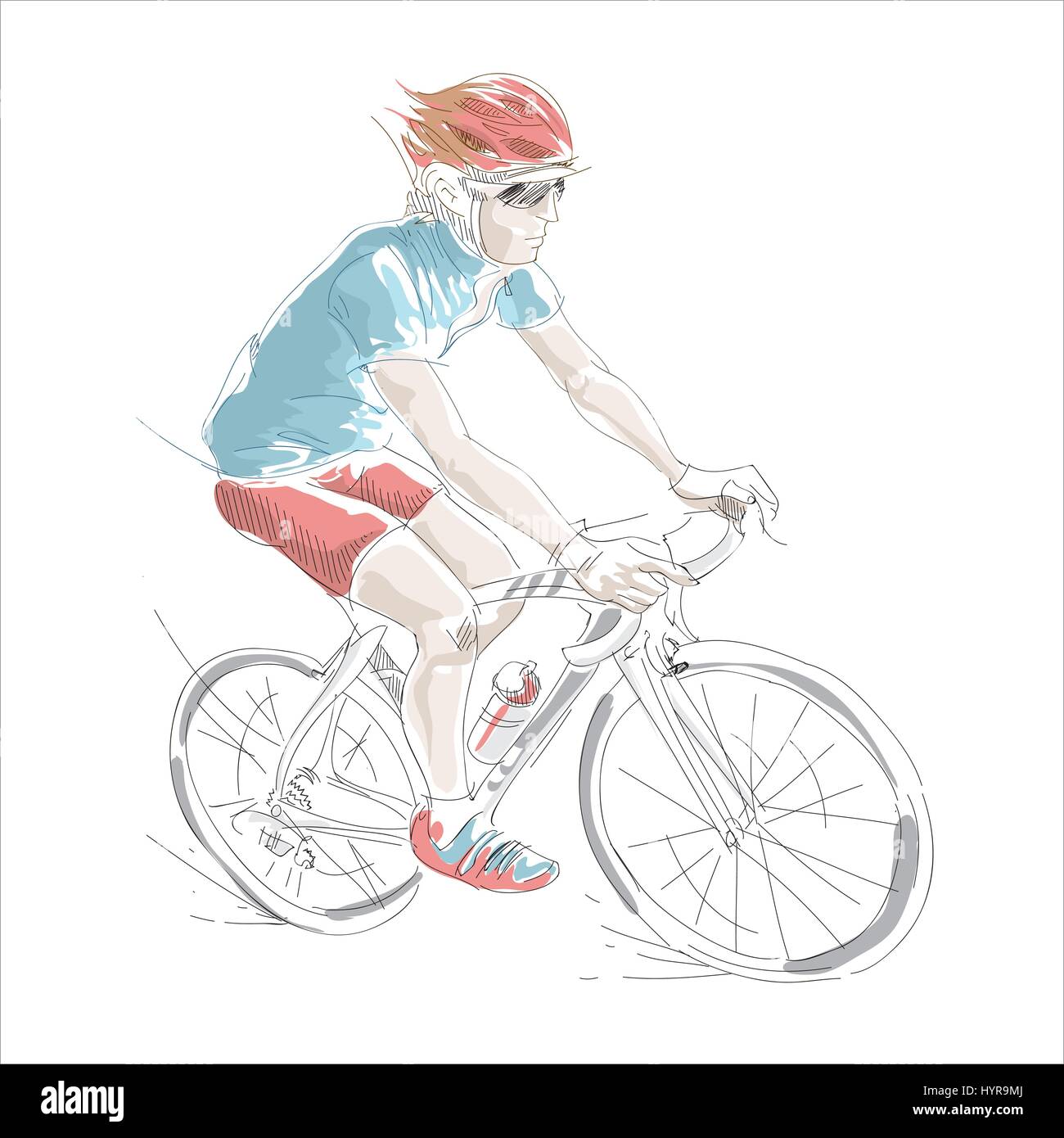 Bicycle rider, front view Cut Out Stock Images & Pictures - Alamy