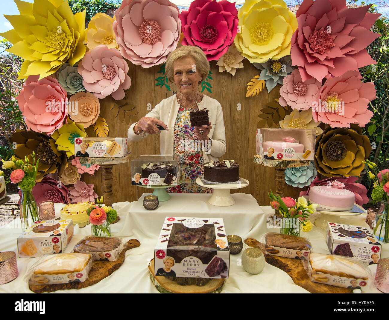 Mary Berry during an afternoon tea for the launch of her line of ready ...