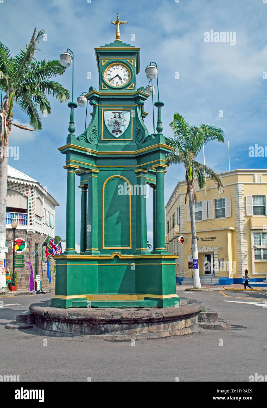 Basseterre, St Kitts, Caribean, Clock Tower, West Indies Circus Stock ...