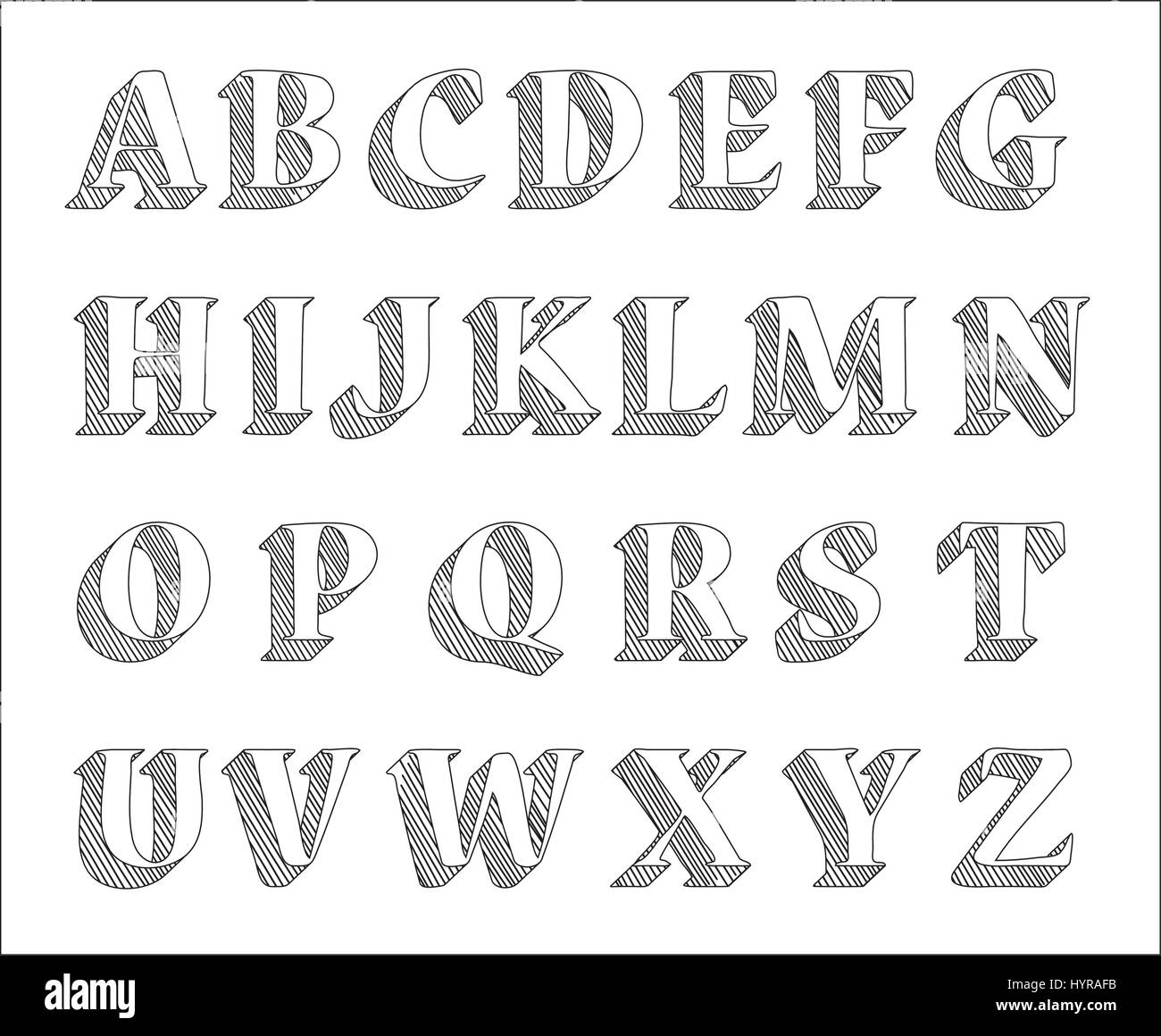 English font drawing hi-res stock photography and images - Alamy