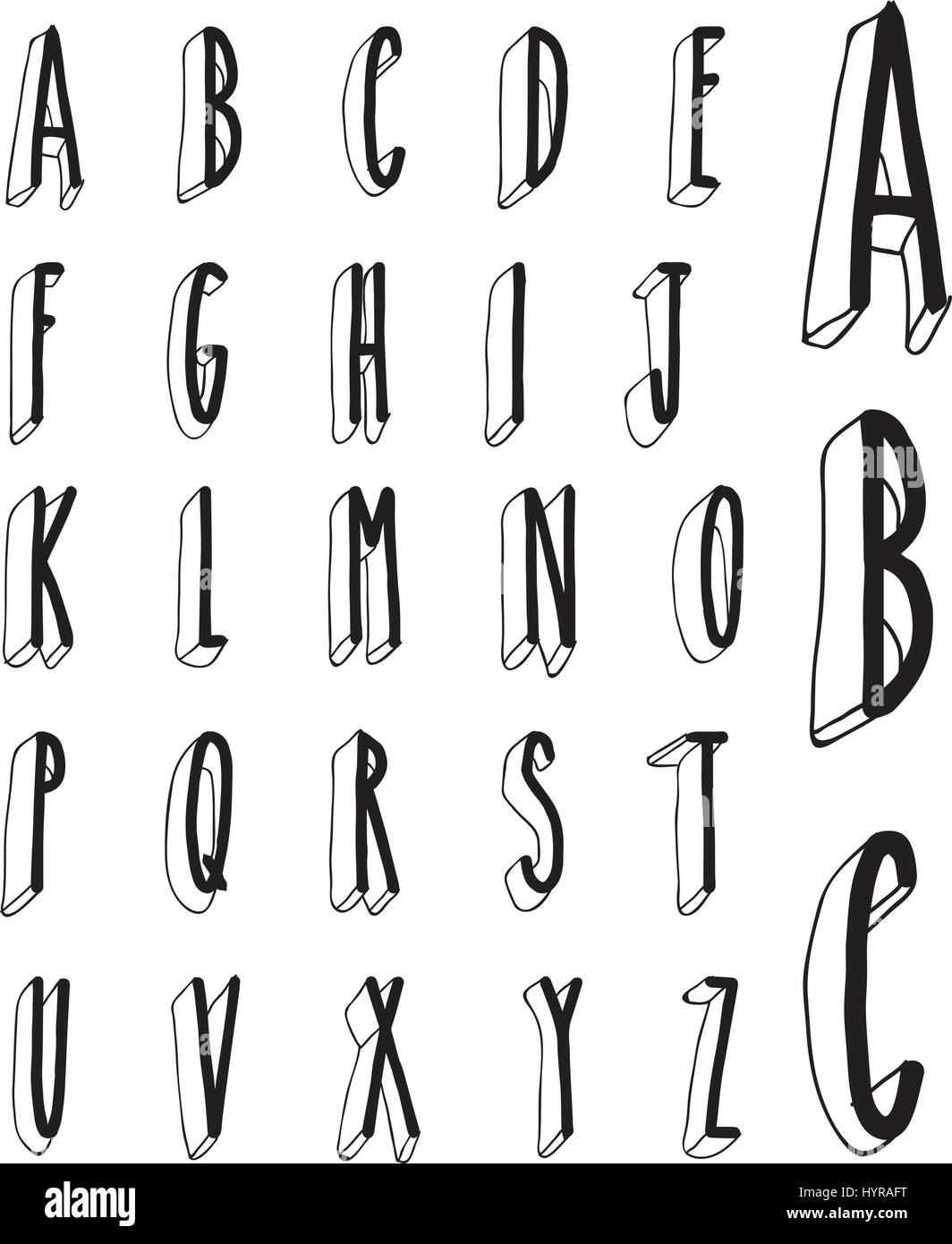 hand drawing vector doodle sketch font design Stock Vector Image & Art ...