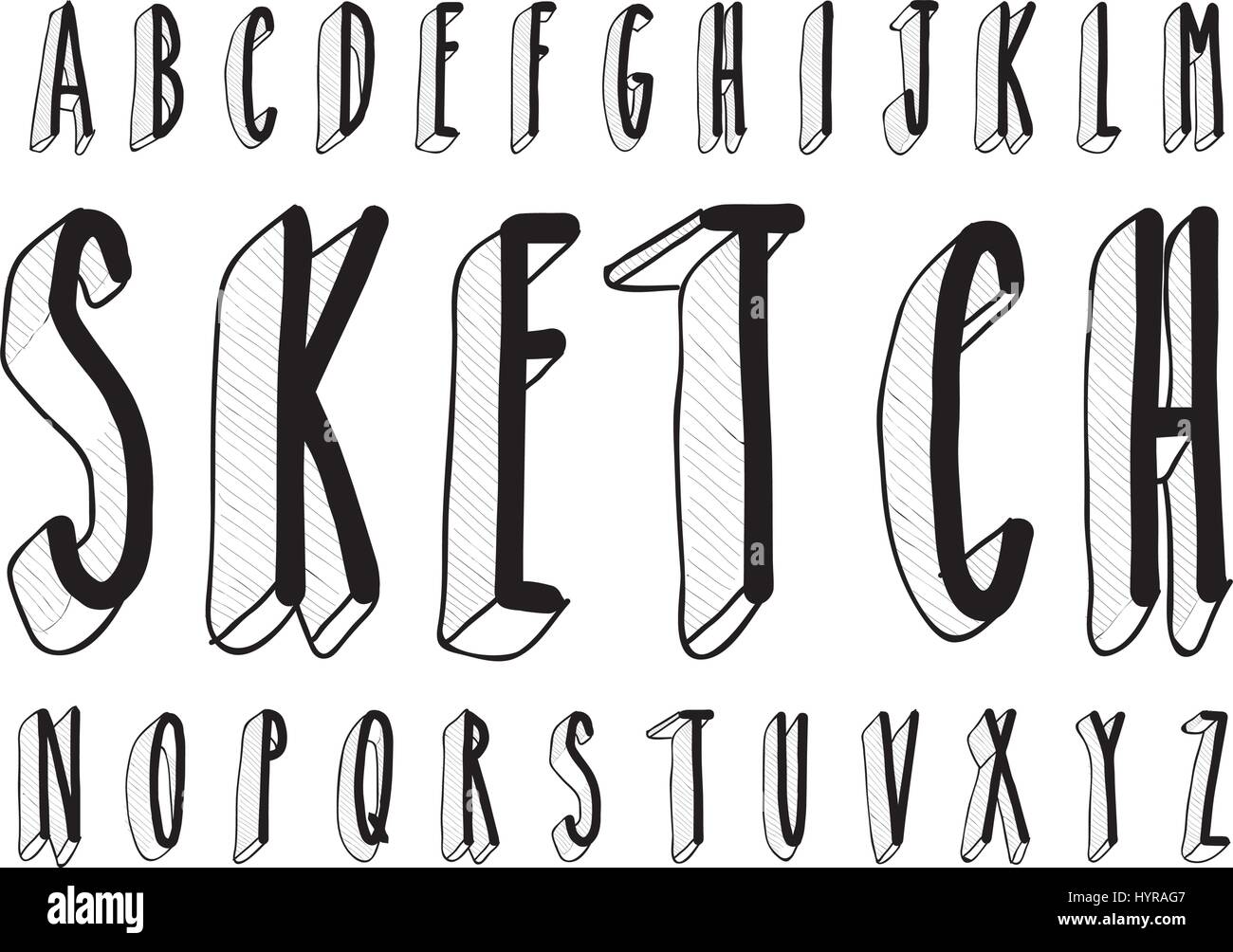 hand drawing vector doodle sketch font design Stock Vector Image & Art ...