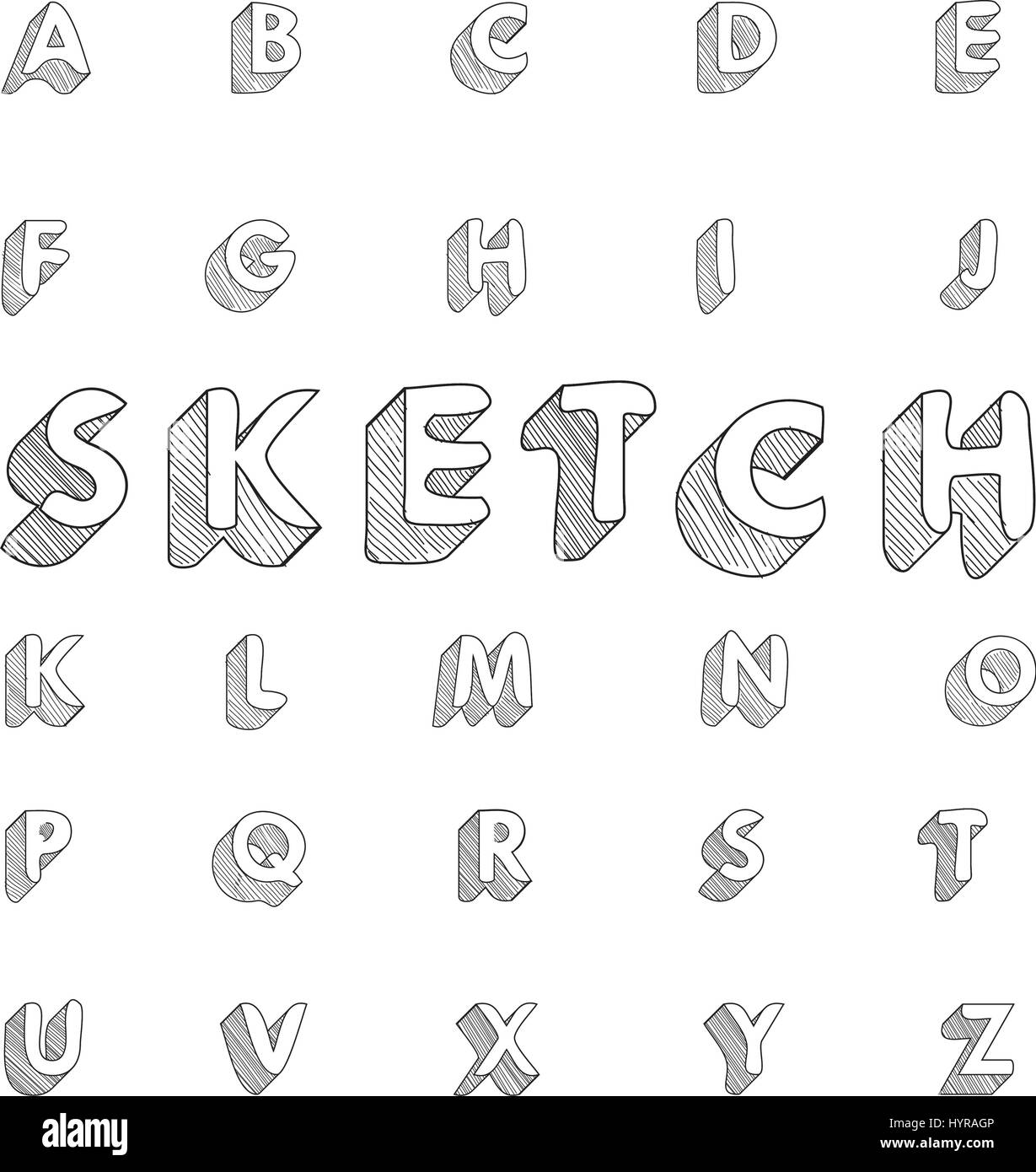 English font drawing Black and White Stock Photos & Images - Alamy