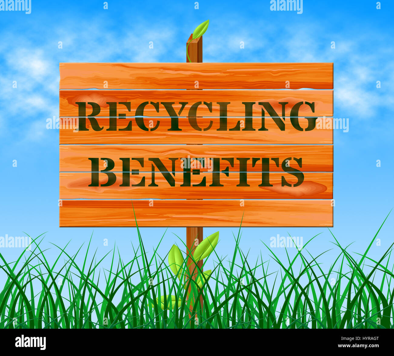 Recycling Benefits Sign Means Eco Rewards 3d Illustration Stock Photo ...