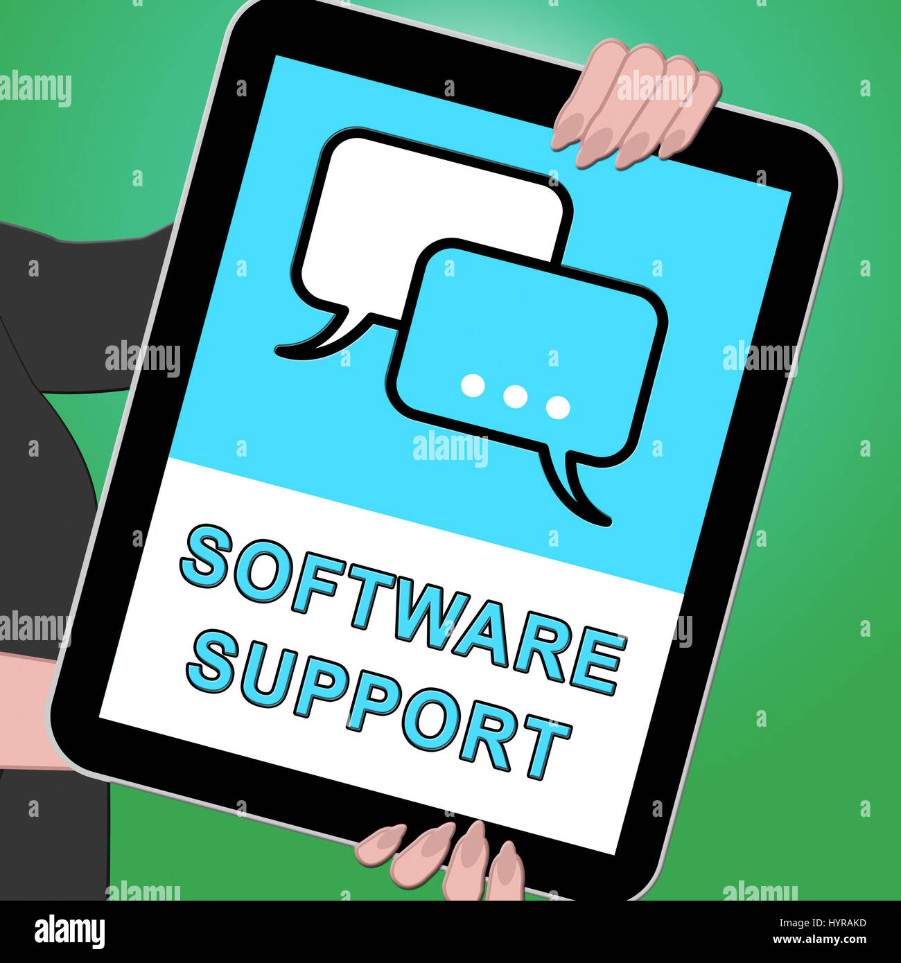 Software Support Tablet Showing Online Assistance 3d ILlustration Stock ...