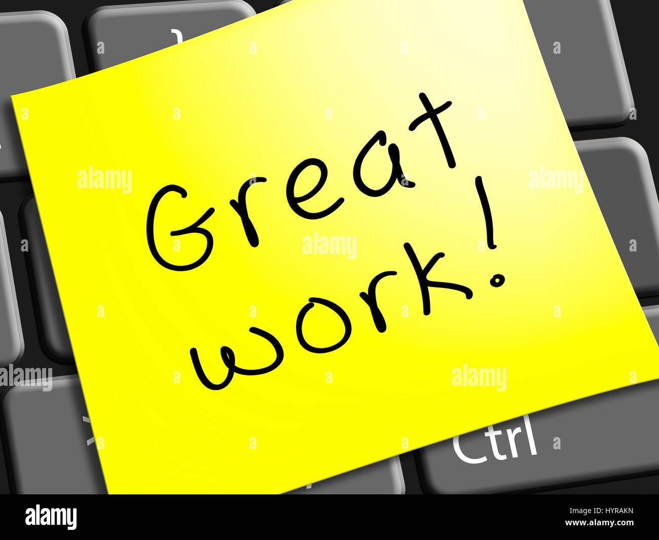 Great Work Note Represents Awesome Job 3d Illustration Stock Photo - Alamy