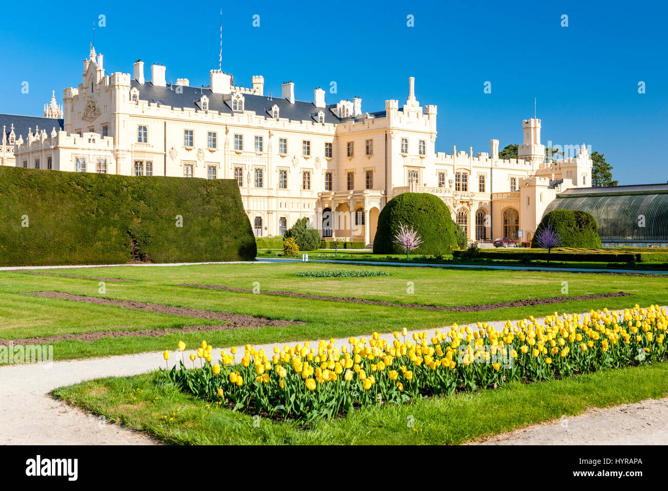 Lednice Palace with garden, Czech Republic Stock Photo - Alamy