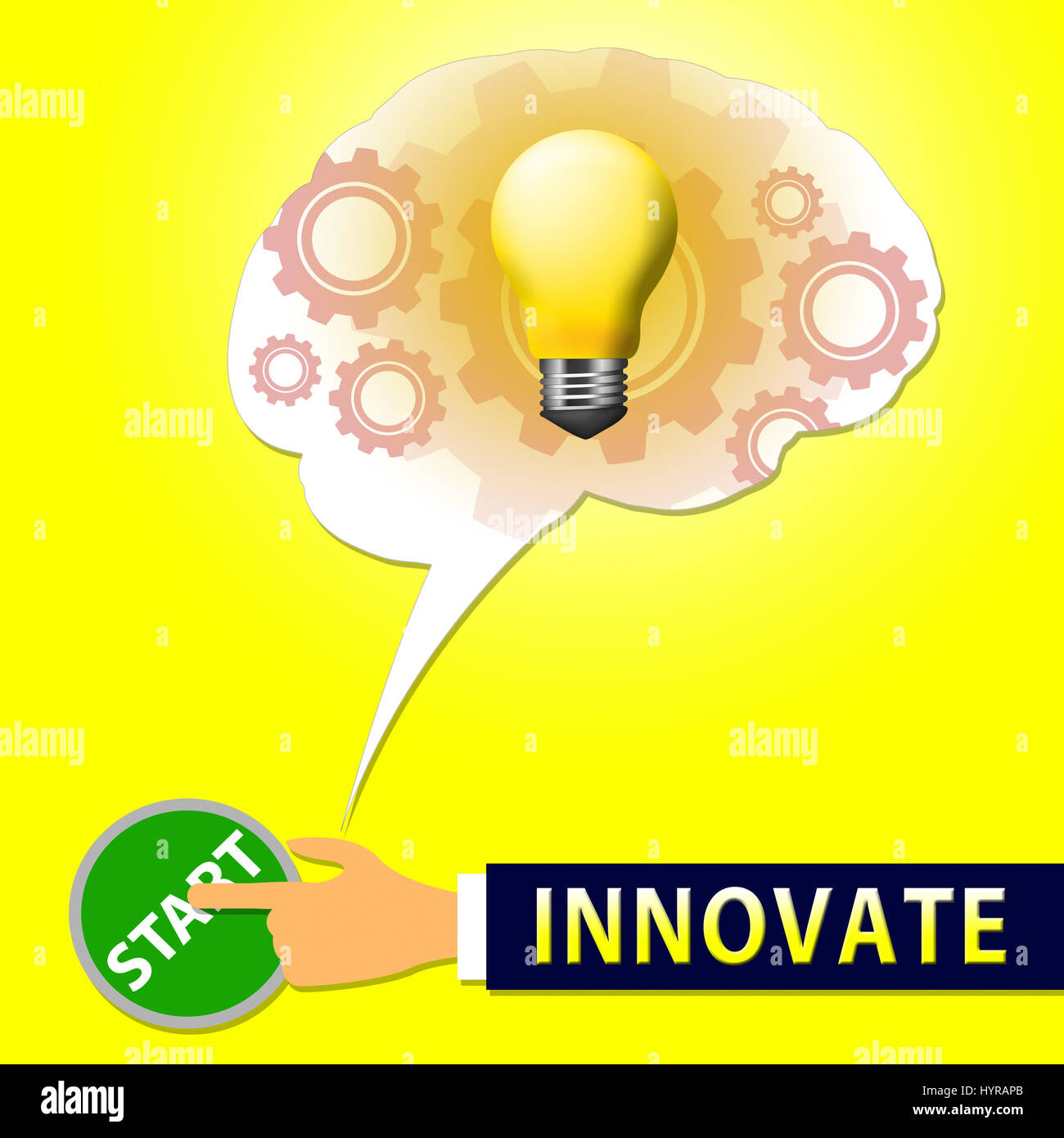 Innovate Light Means Innovating And Ideas 3d Illustration Stock Photo ...