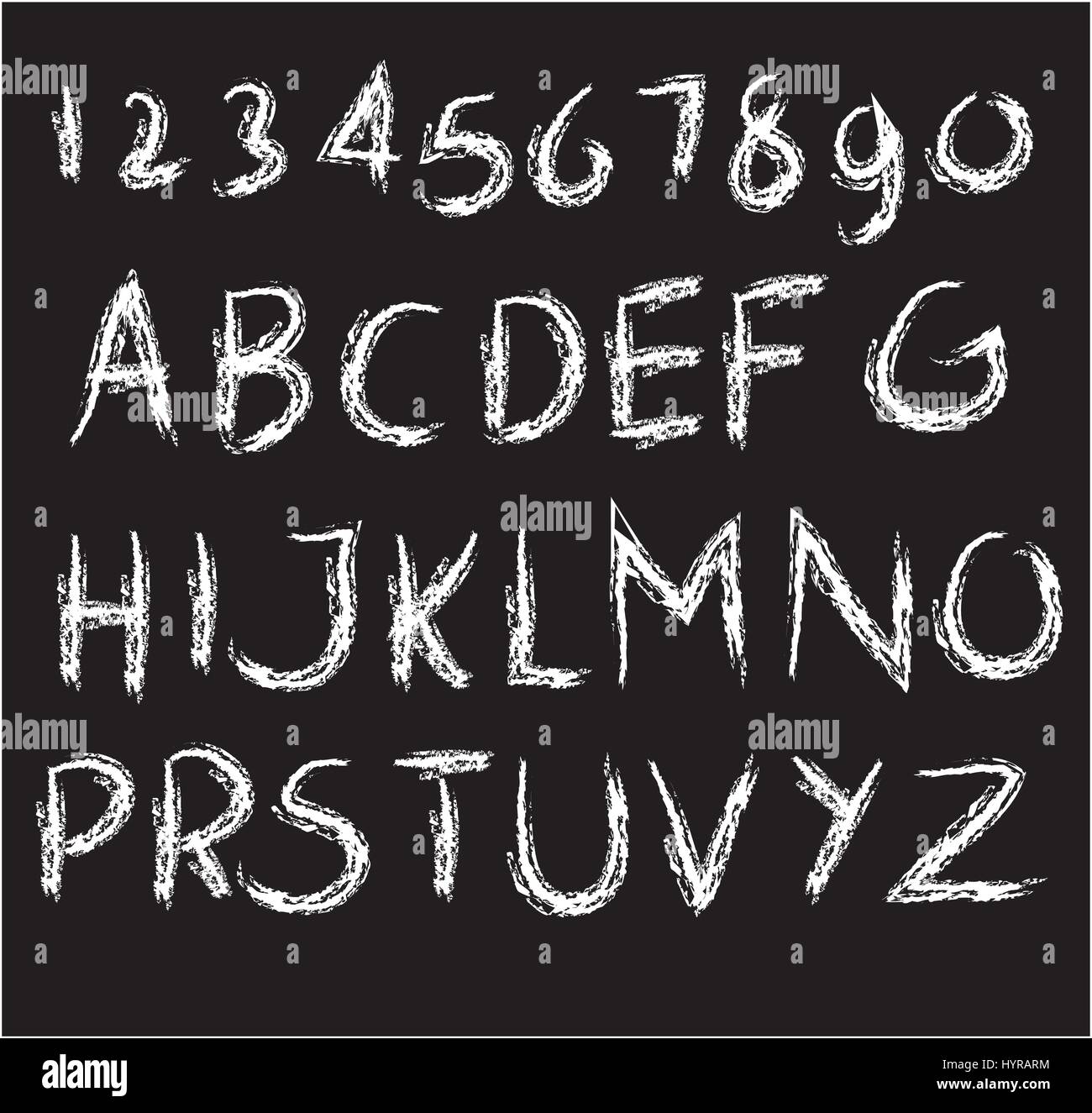 hand drawing freestyle vector brush alphabet set Stock Vector Image ...