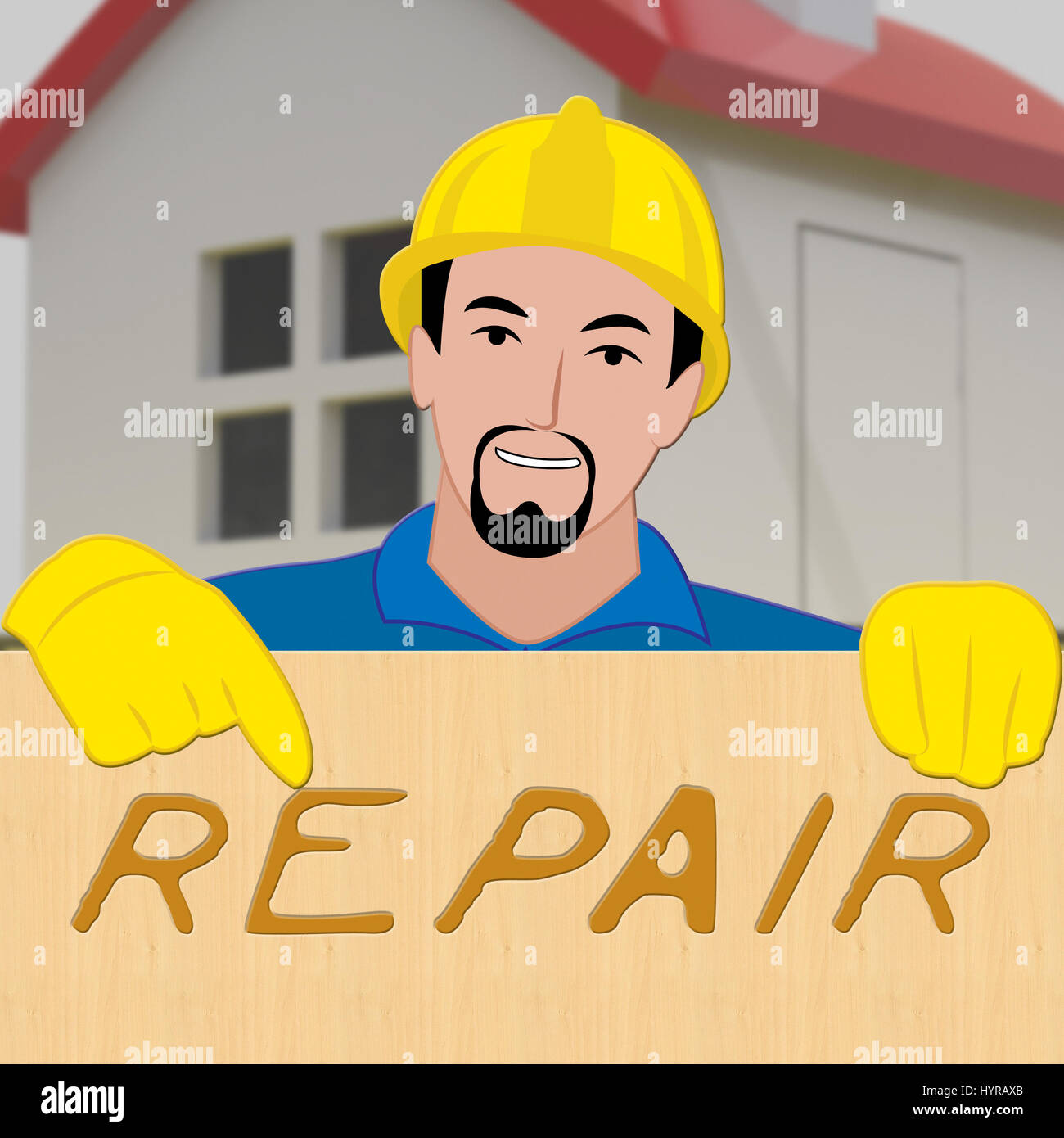 House Repair Representing Fix House 3d Illustration Stock Photo - Alamy
