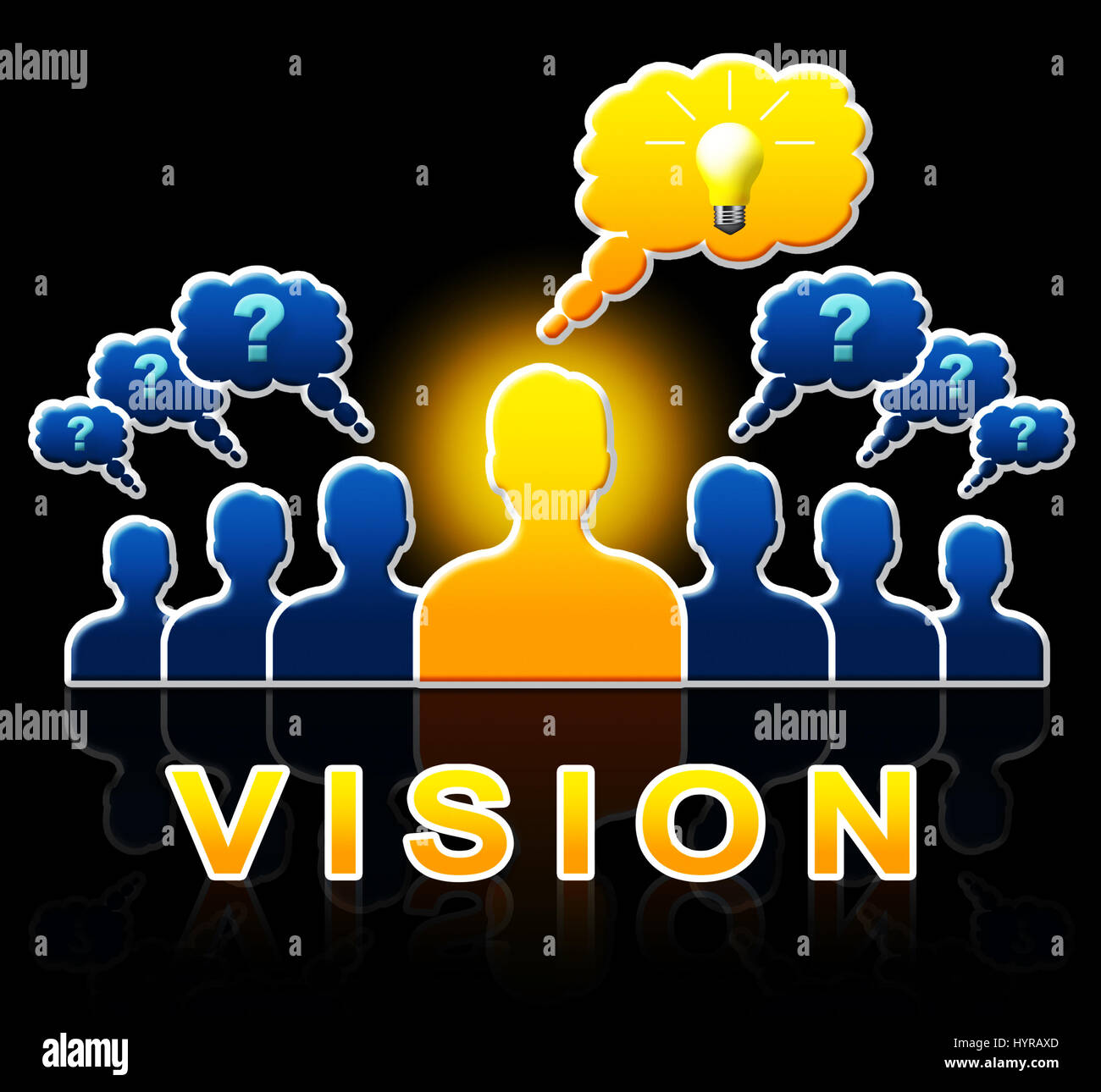 Vision People Shows Corporate Planning And Objectives 3d Illustration ...