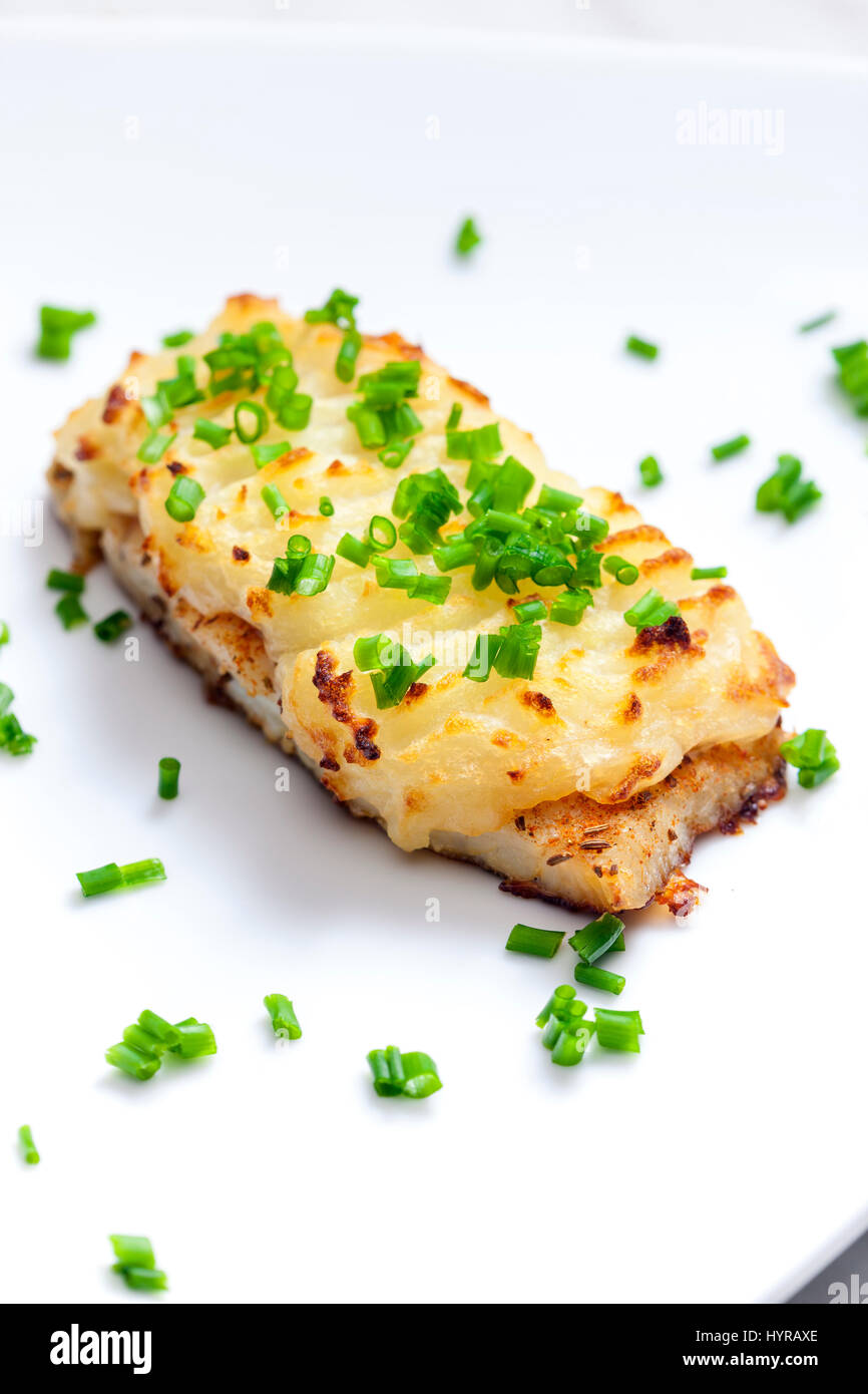 Baked cod mashed potato hi-res stock photography and images - Alamy
