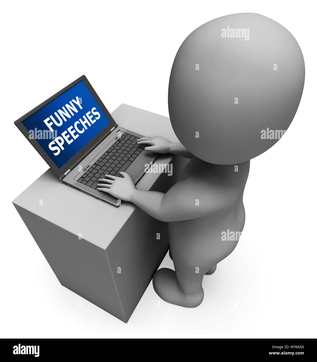 Funny Speeches Laptop Meaning Witty Speech 3d Rendering Stock Photo - Alamy