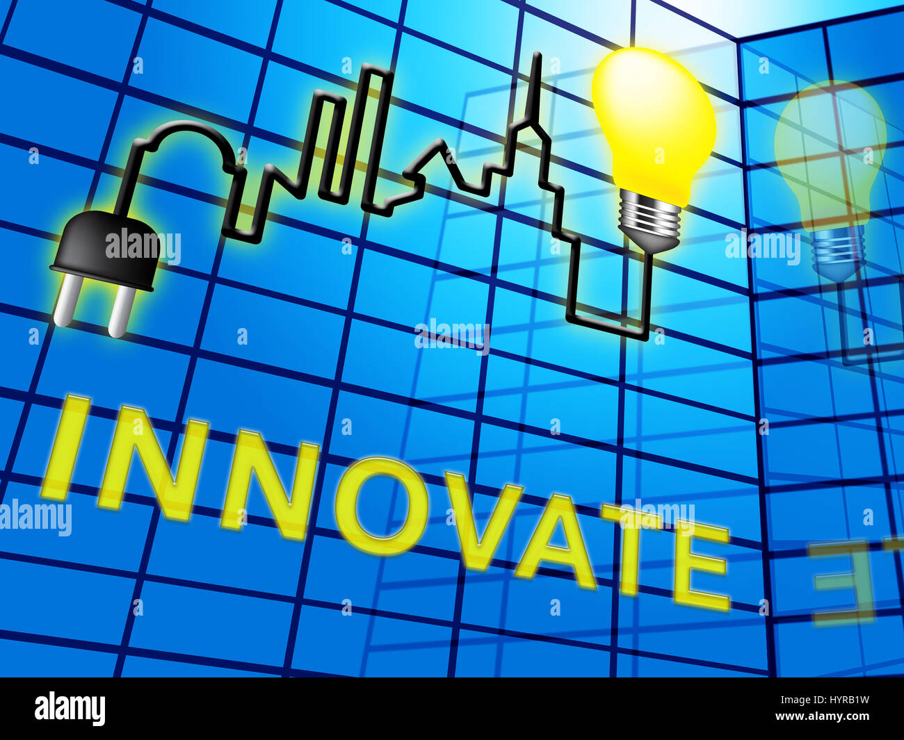 Innovative Word Lightbulb Represents Creative Breakthrough 3d ...