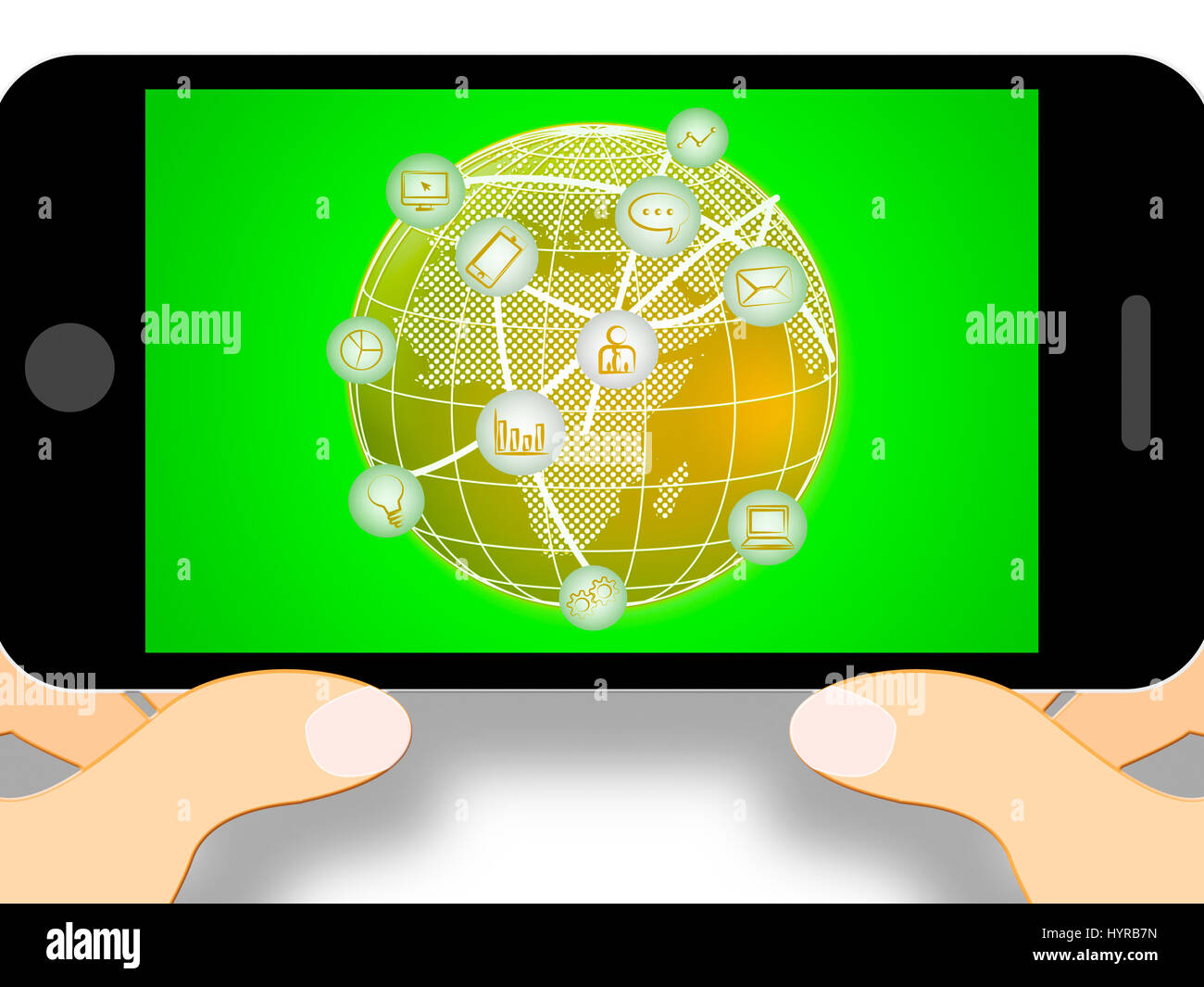 Social Media Mobile Phone Icons Represents Online Posts 3d Illustration ...