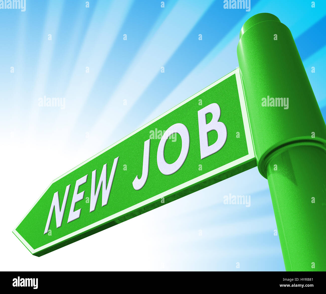 New Job Road Sign Displaying Employment 3d Illustration Stock Photo - Alamy