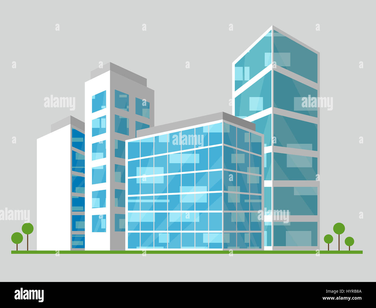 Office Block Displaying Corporate Cityscape 3d Illustration Stock Photo ...
