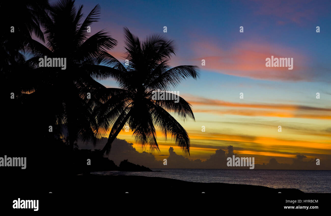 sunset over Caribbean Sea, Turtle Beach, Tobago Stock Photo - Alamy