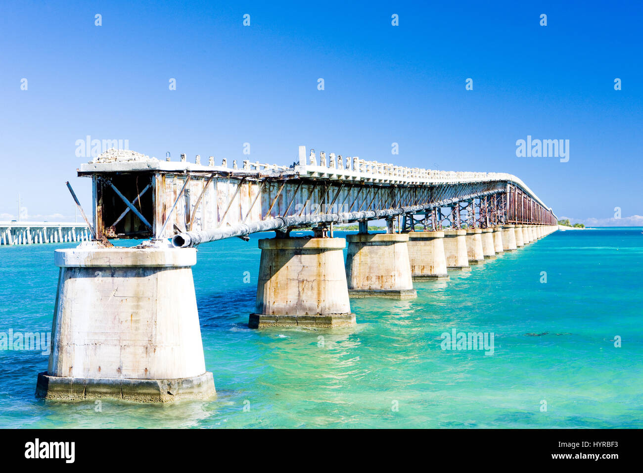 old road bridge connecting Florida Keys, Florida, USA Stock Photo - Alamy