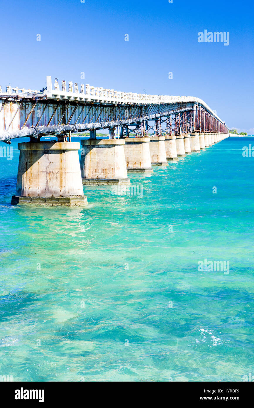 old road bridge connecting Florida Keys, Florida, USA Stock Photo - Alamy