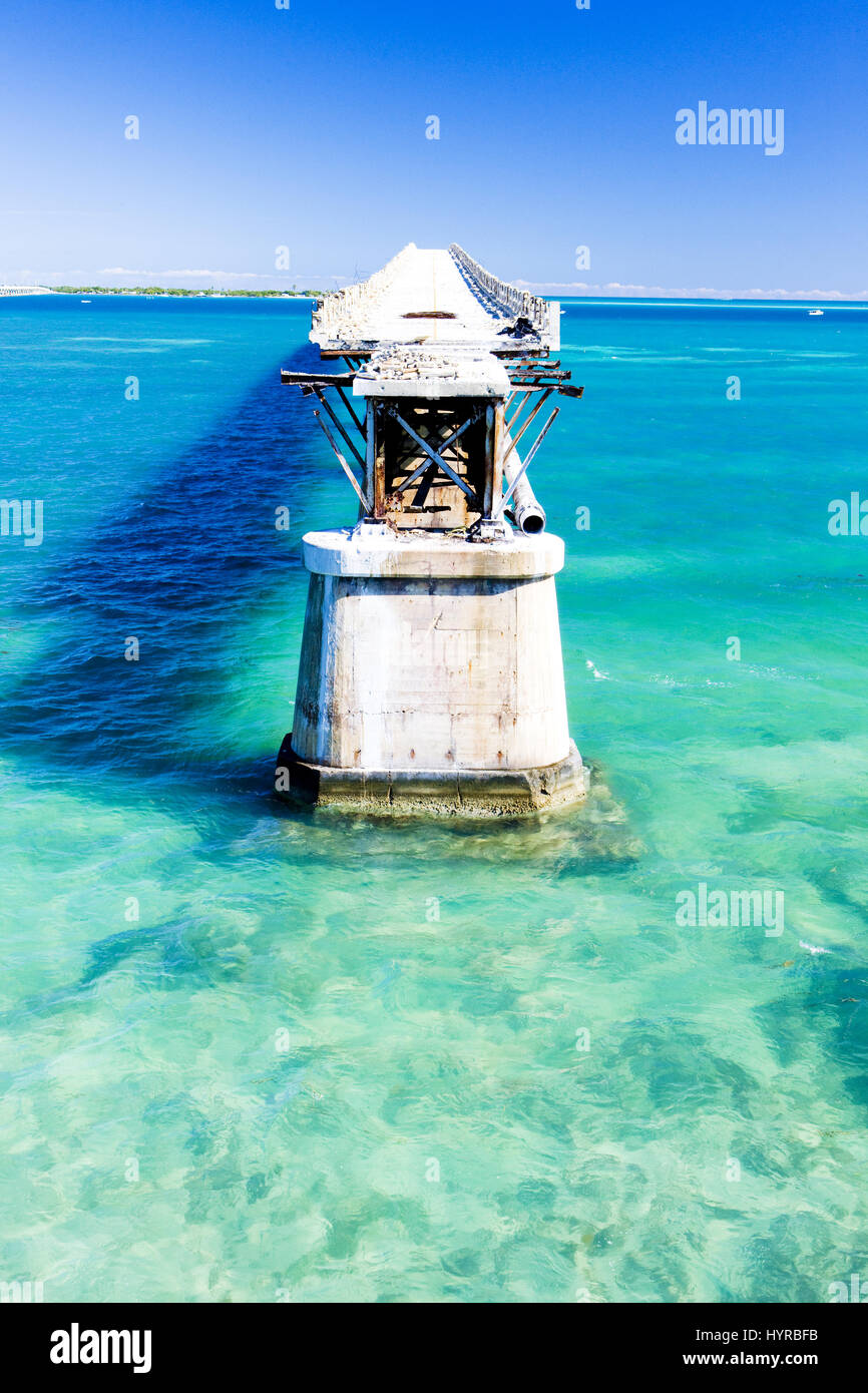 old road bridge connecting Florida Keys, Florida, USA Stock Photo - Alamy