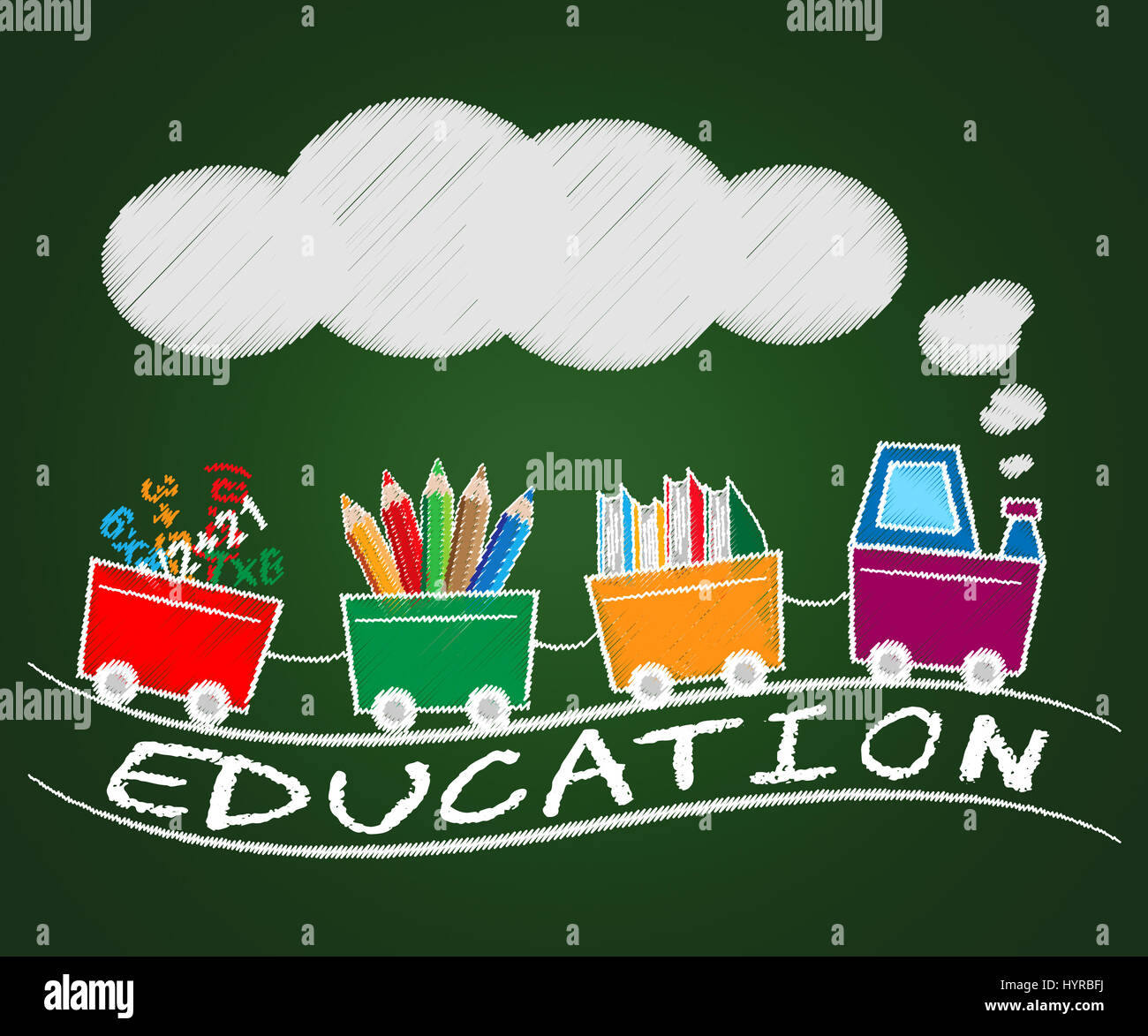 Education Train Indicating Learn Tutoring 3d Illustration Stock Photo ...
