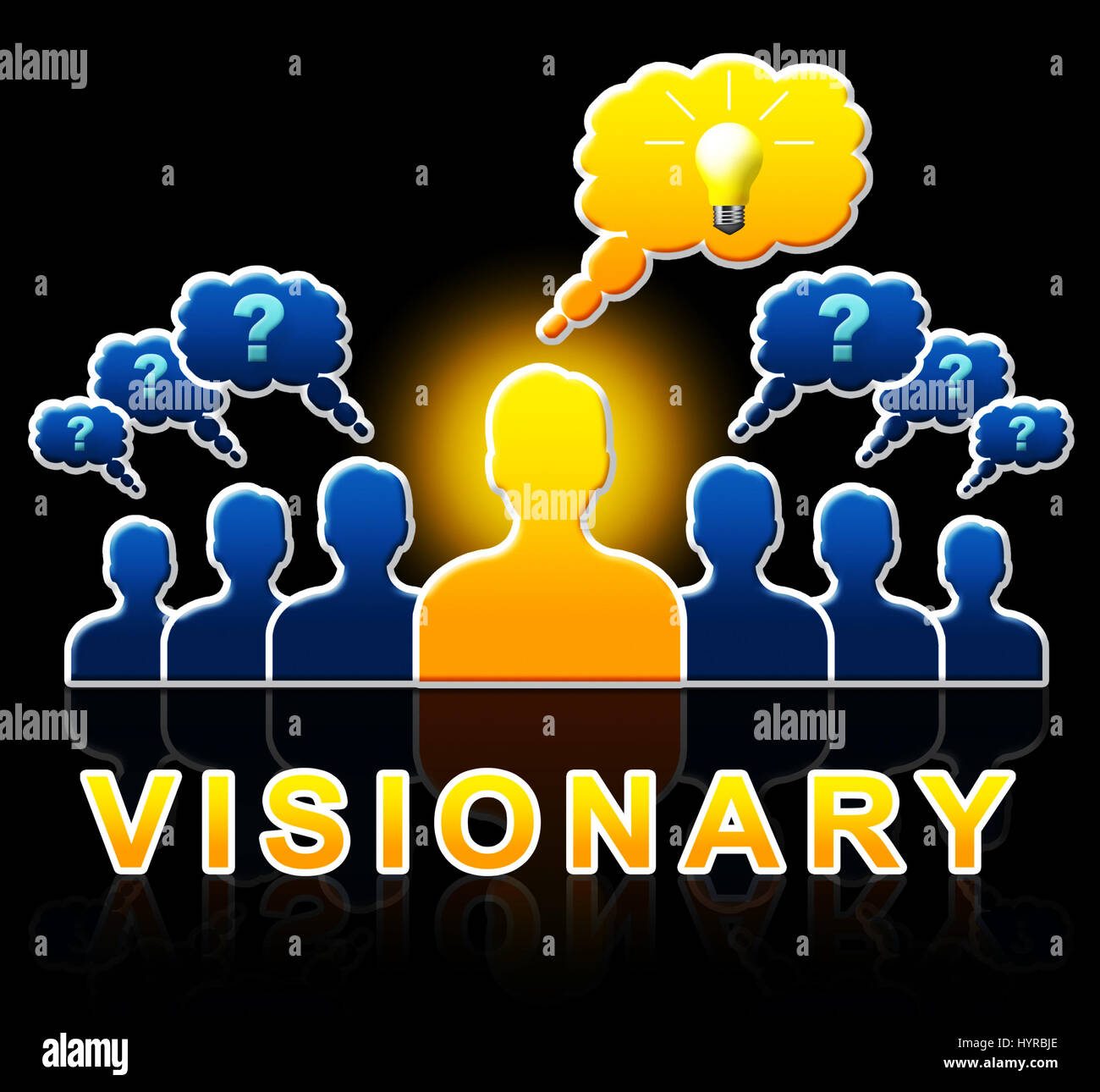 Visionary People Representing Strategist And Ideals 3d Illustration Stock Photo - Alamy
