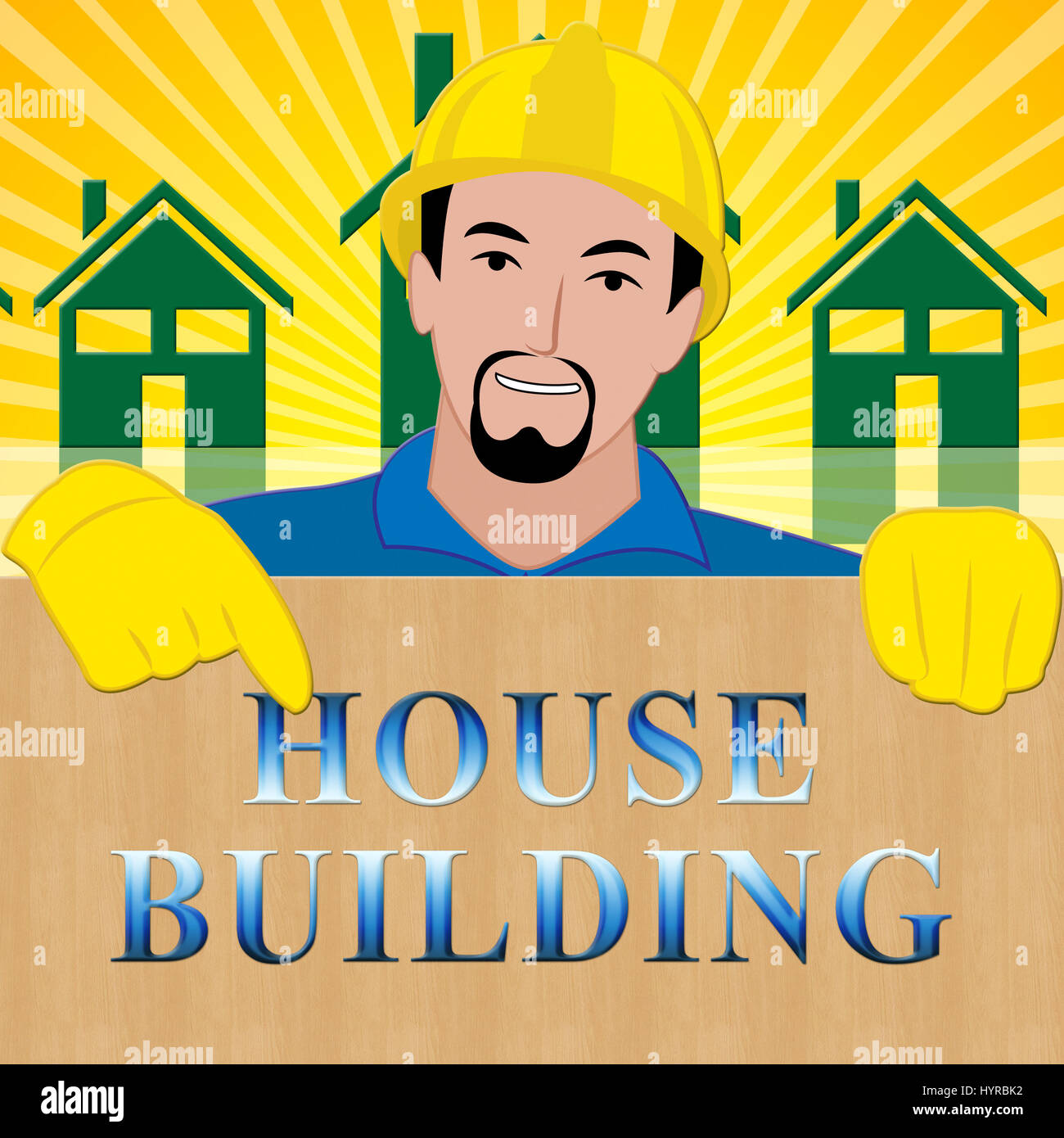 House Building Shows Home Construction 3d Illustration Stock Photo - Alamy