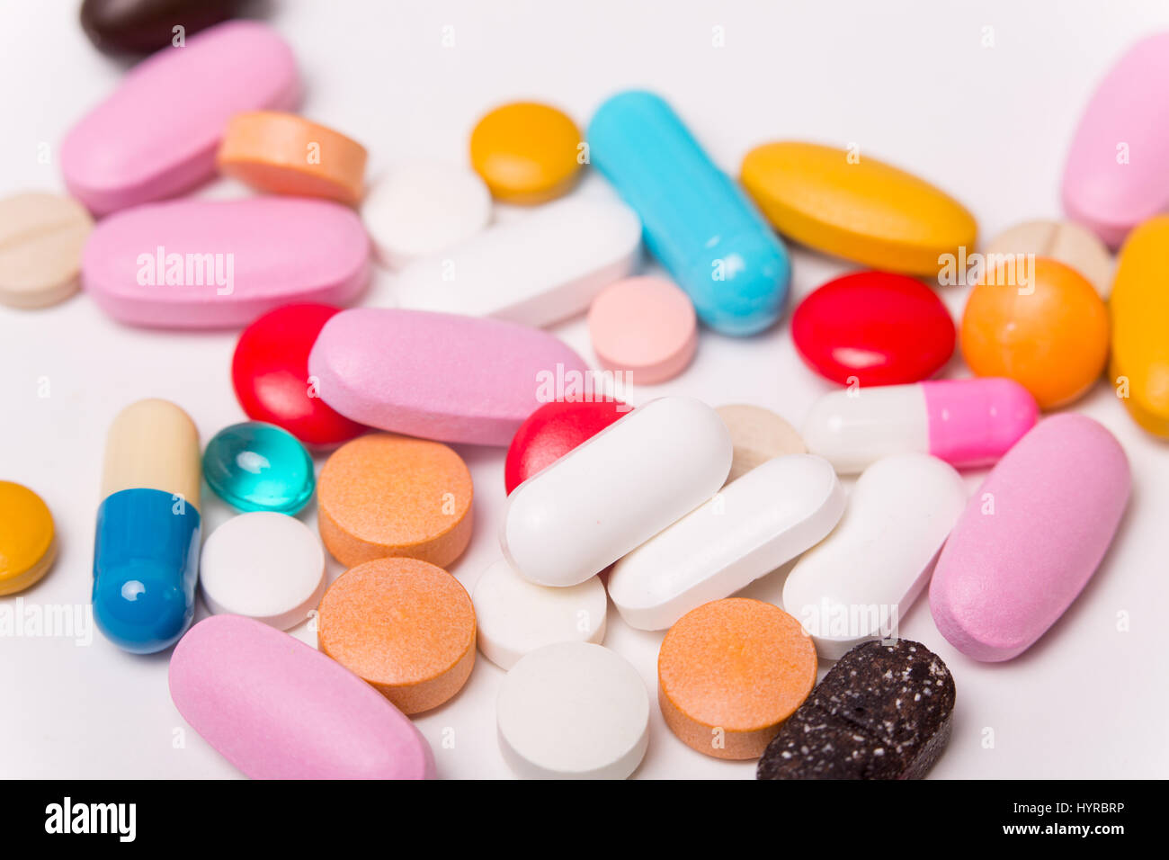 different Tablets pills capsule heap mix therapy drugs Stock Photo - Alamy
