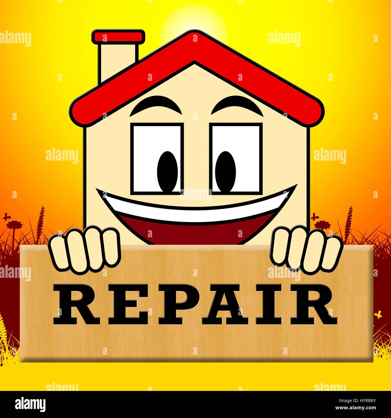 House Repair Represents Fixing House 3d Illustration Stock Photo - Alamy