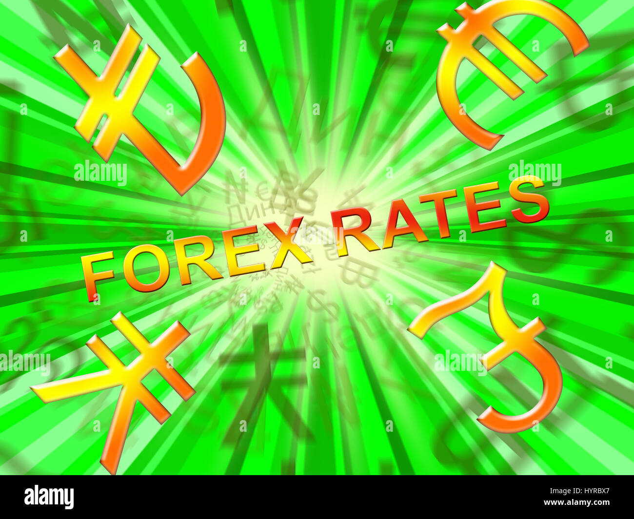 Forex Rates Symbols Indicates Foreign Exchange 3d Illustration Stock ...