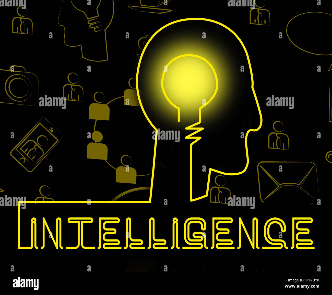 Intelligence Brain Represents Intellectual Capacity And Acumen Stock ...