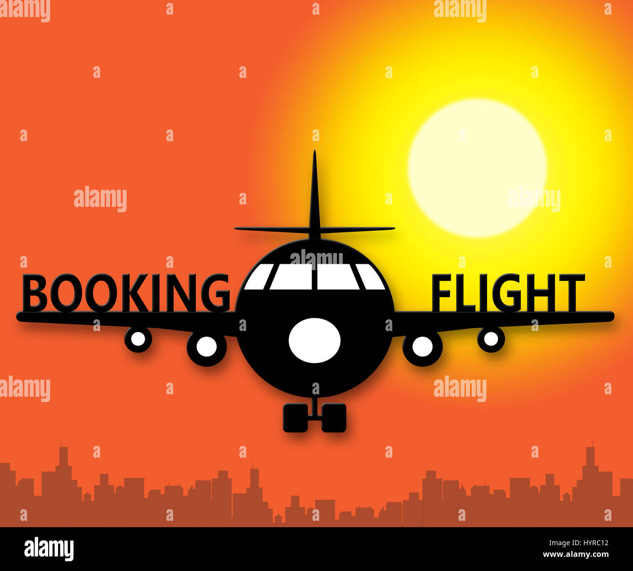 Booking Flight Plane Showing Trip Reservation 3d Illustration Stock ...