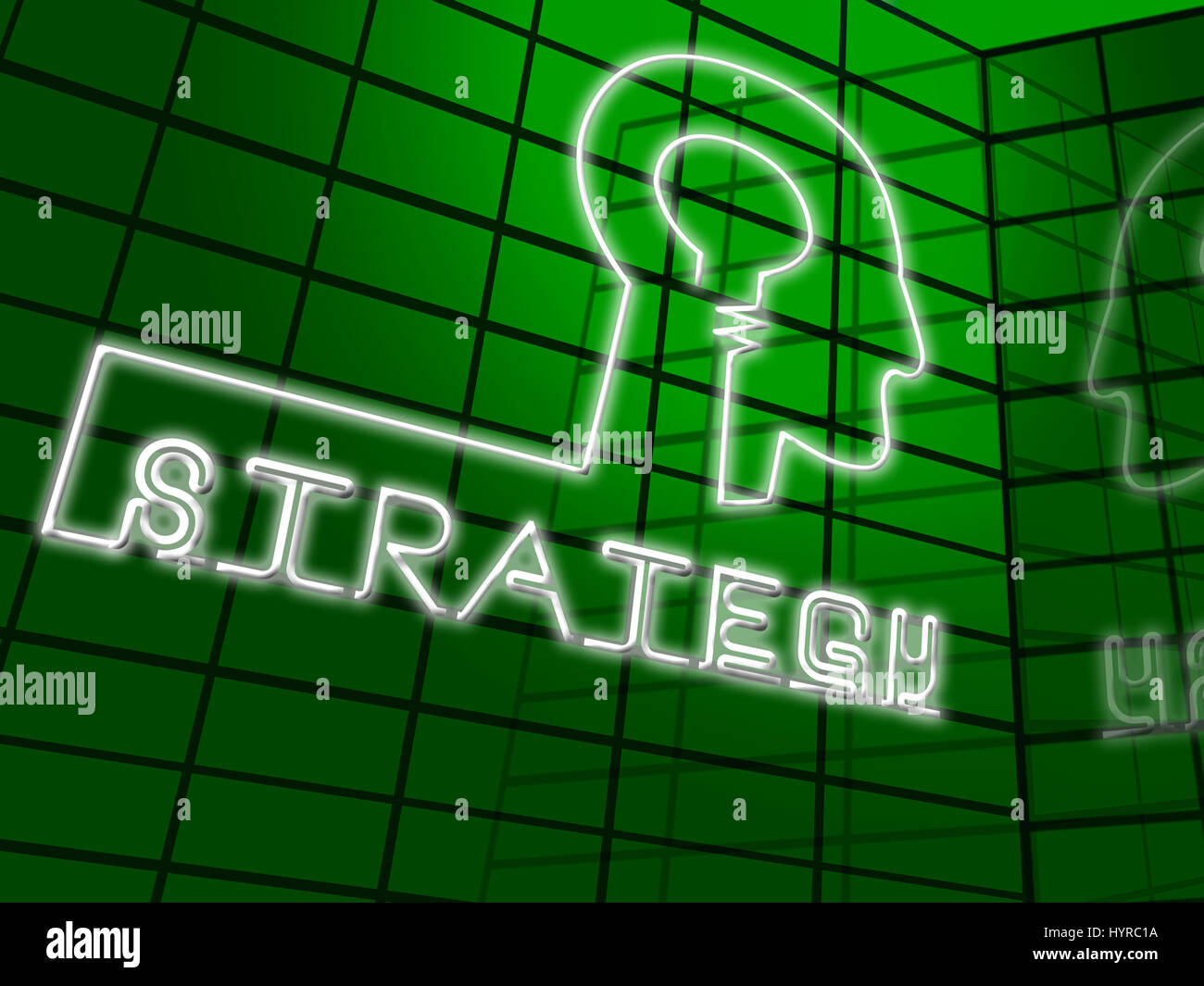 Strategy Lightbulb Head Indicating Planning Commerce 3d Illustration ...