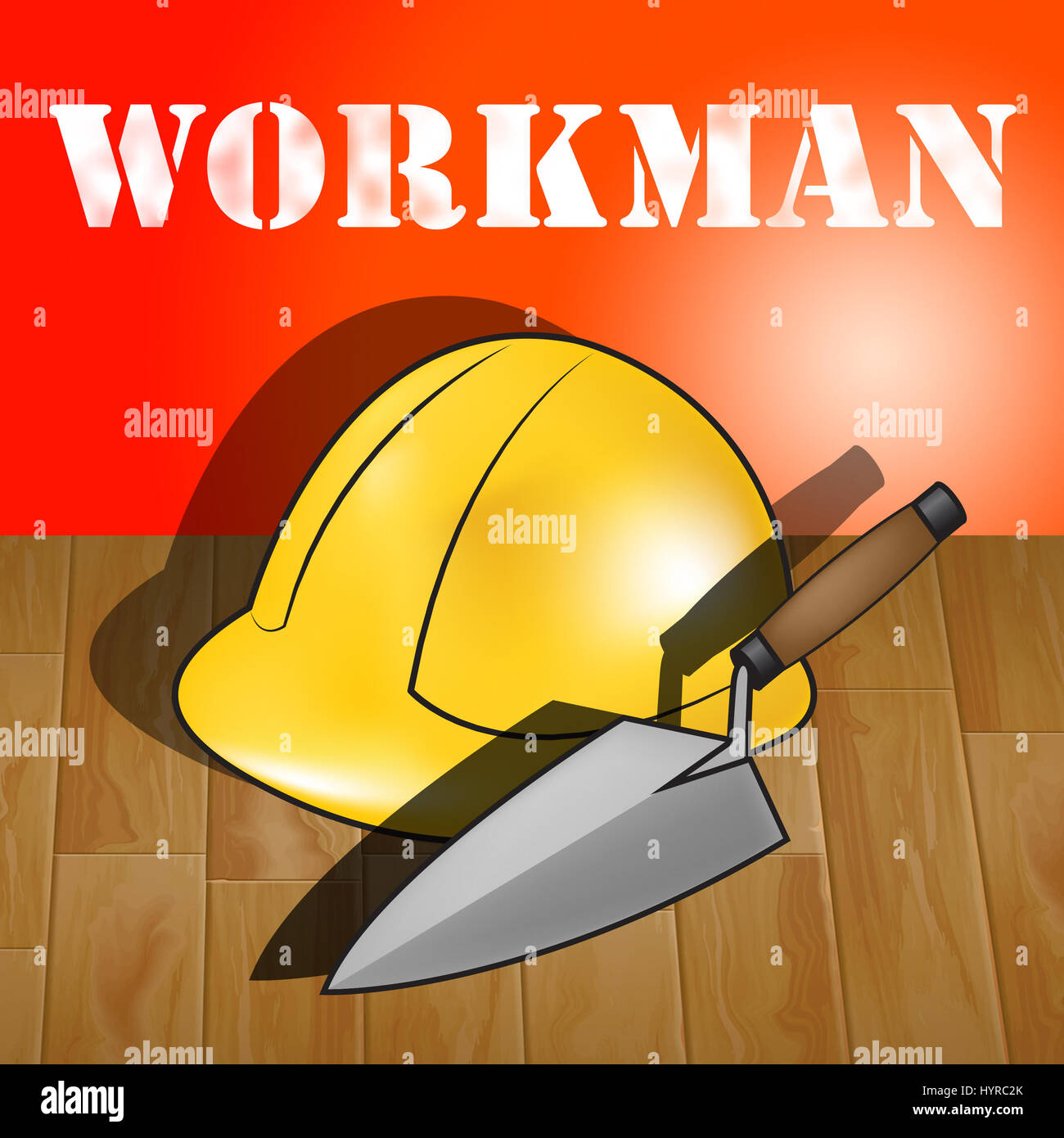 Workman Laborer Builders Hat Representing Building Worker 3d ...