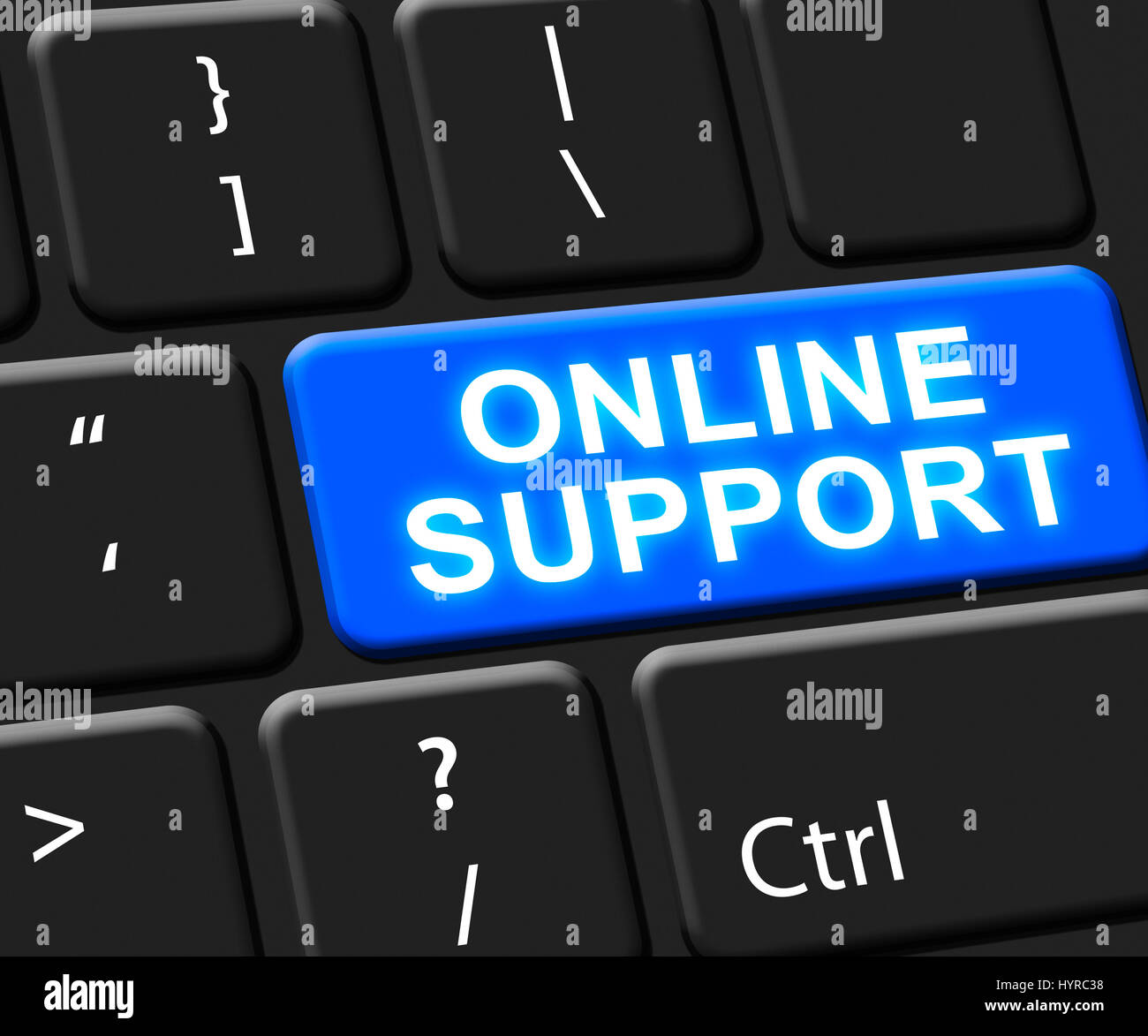 Online Support Key Showing Assistance 3d Illustration Stock Photo - Alamy