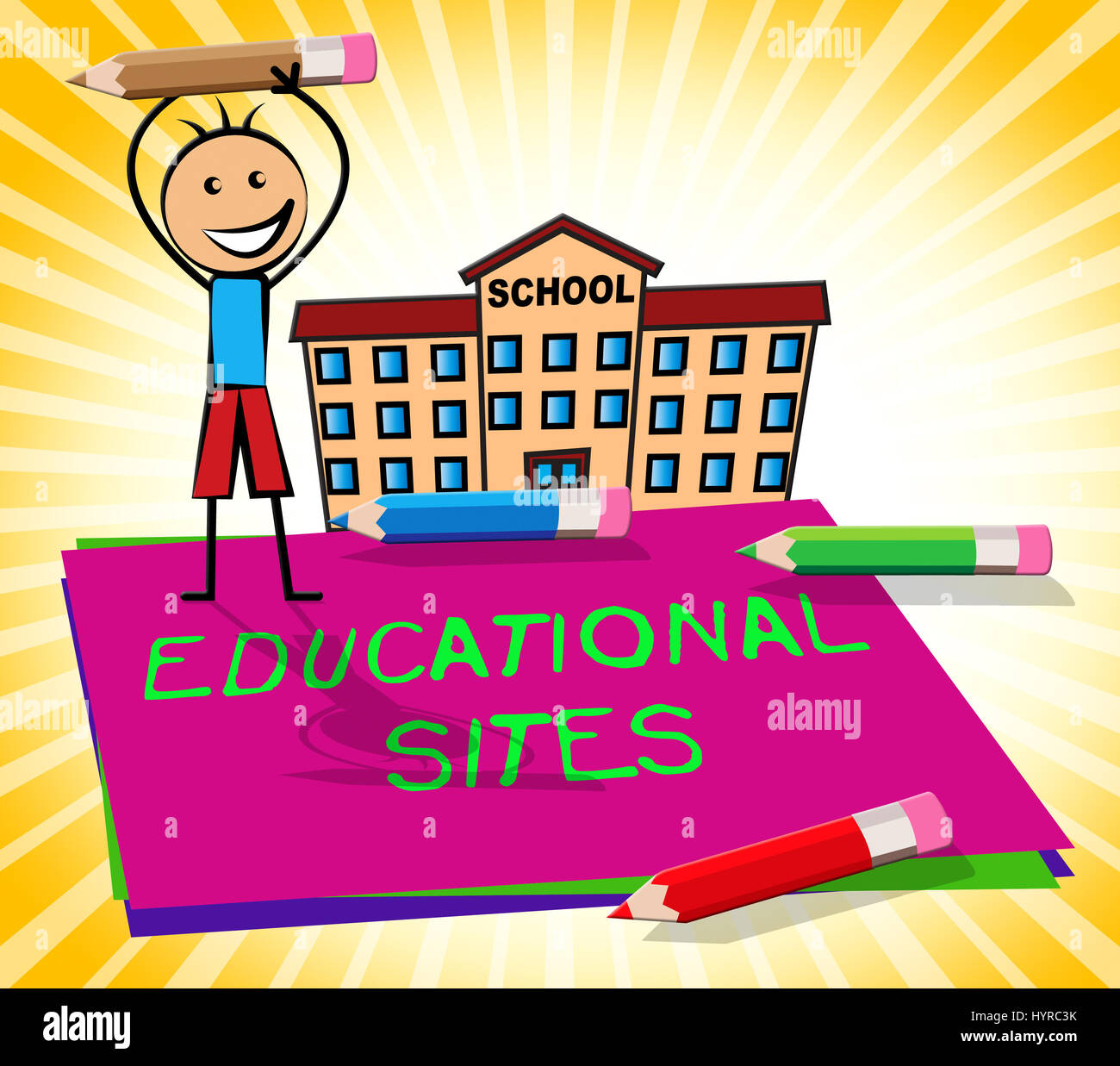 Educational Sites Paper Shows Learning Websites 3d Illustration Stock ...