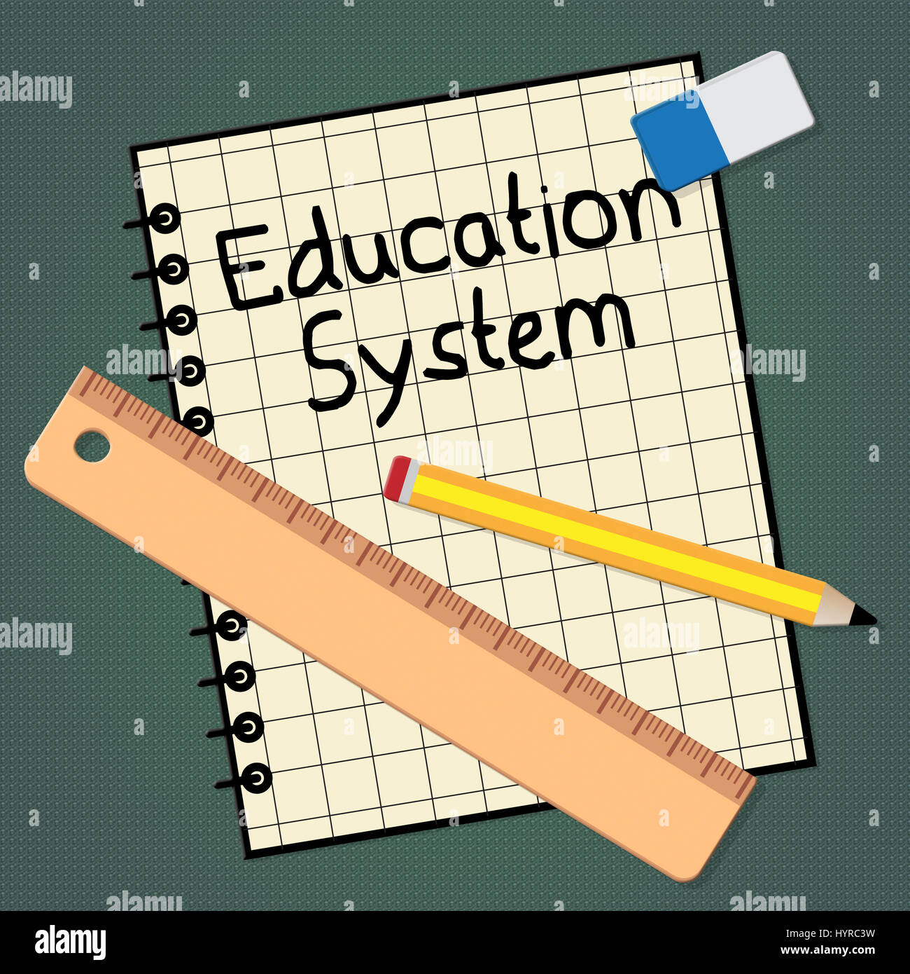 Education System Notebook Representing Schooling Organization 3d ...