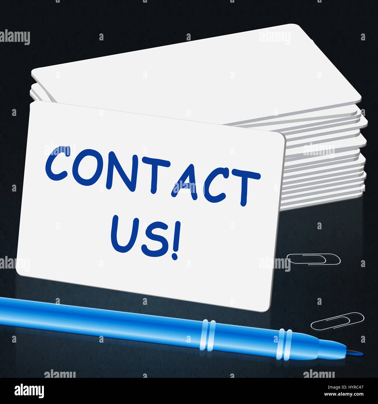 Contact Us Card Meaning Customer Service 3d Illustration Stock Photo ...