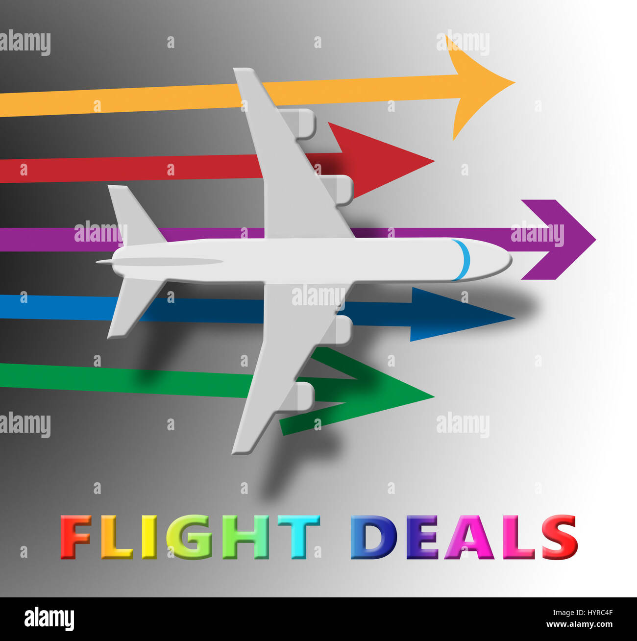 Flight Deals Plane Representing Airplane Sale 3d Illustration Stock ...