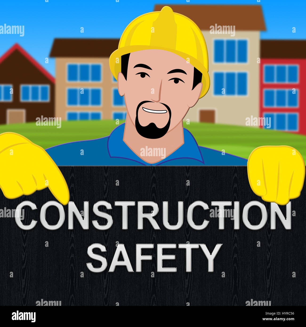 Construction Safety Shows Building Caution 3d Illustration Stock Photo ...