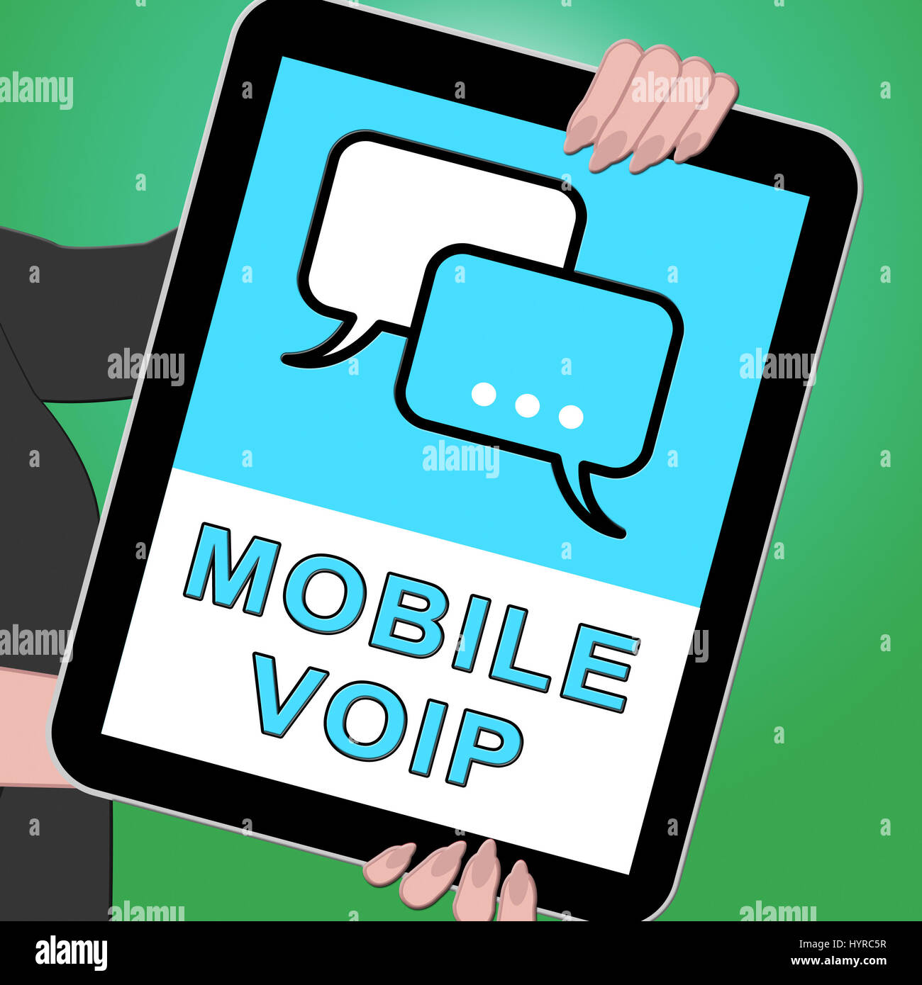 Mobile Voip Key Shows Broadband Telephony 3d Illustration Stock Photo ...