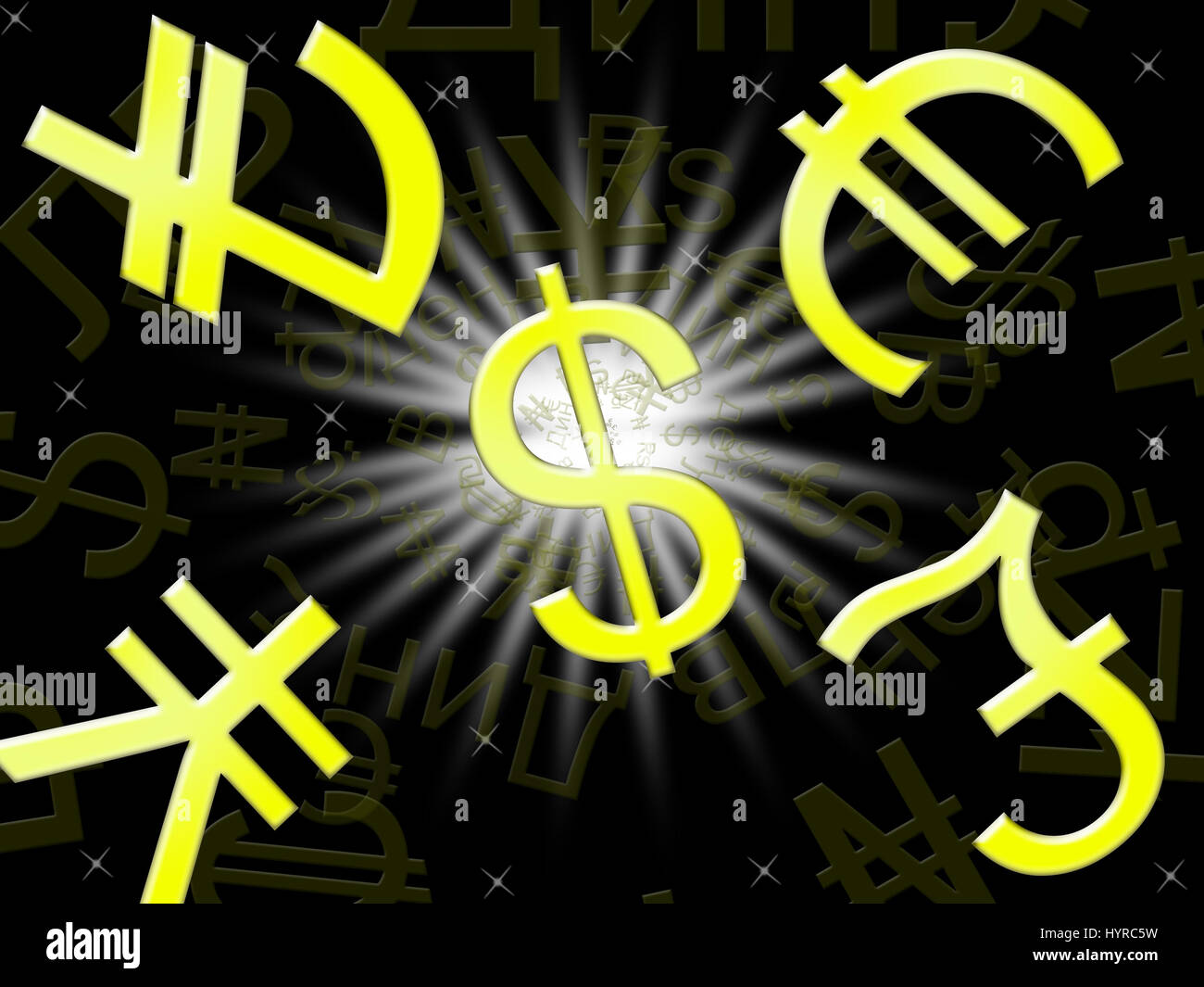 Currency Exchange Symbols Means Forex Rate 3d Illustration Stock Photo ...