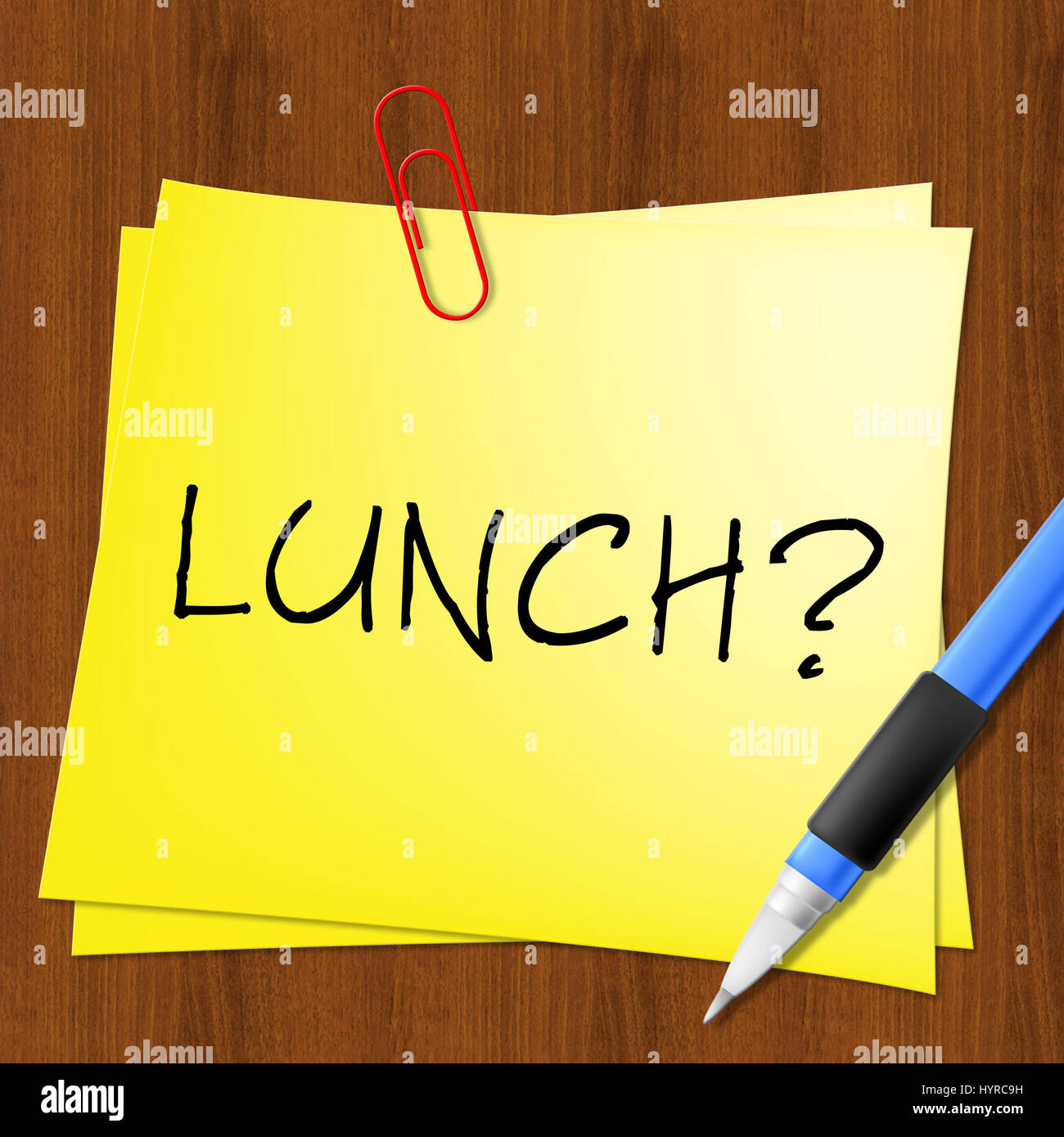 Lunch Or Brunch Note Represents Getting Hungry 3d Illustration Stock ...