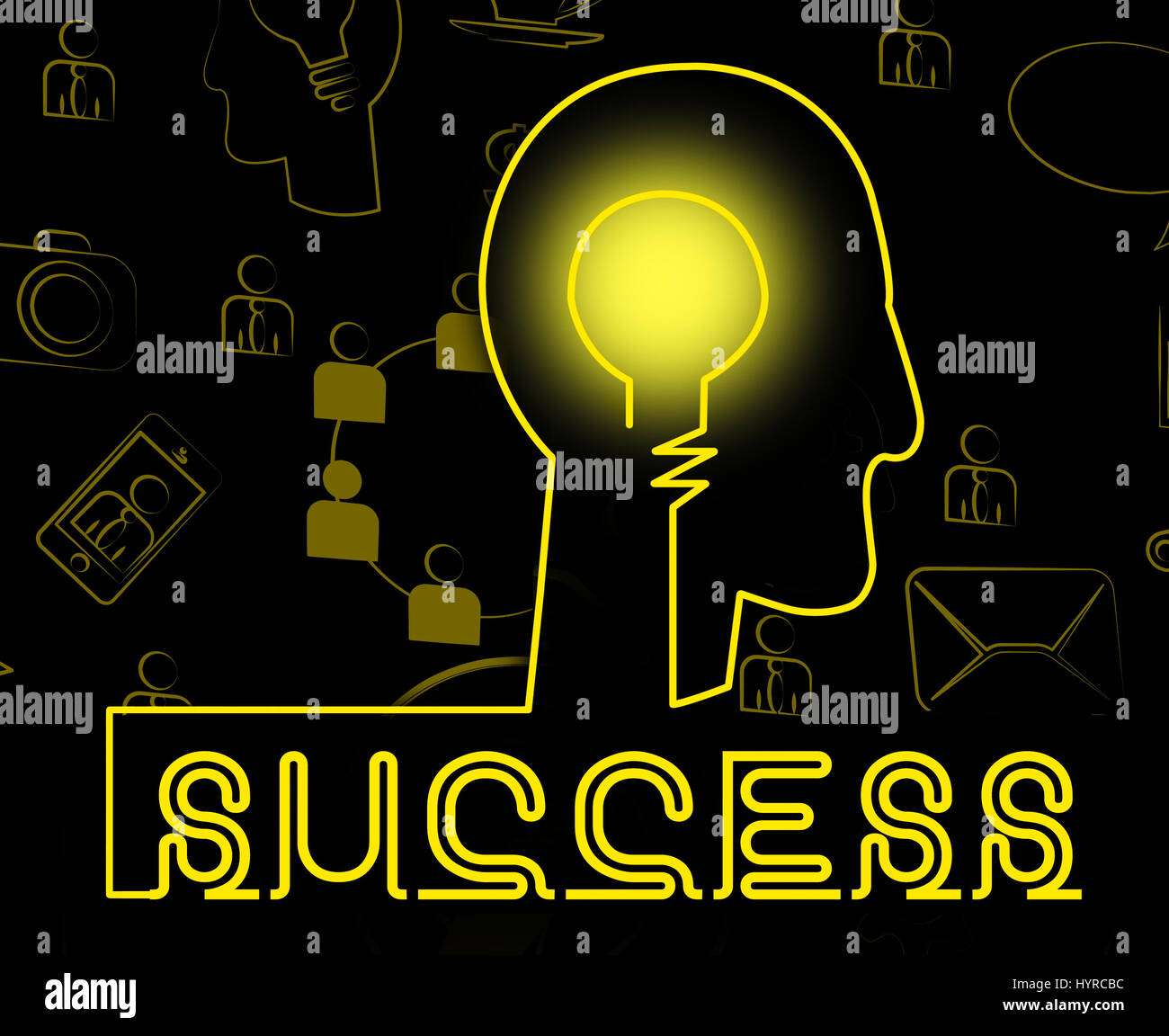 Success Brain Indicating Successful Progress And Winning Stock Photo ...