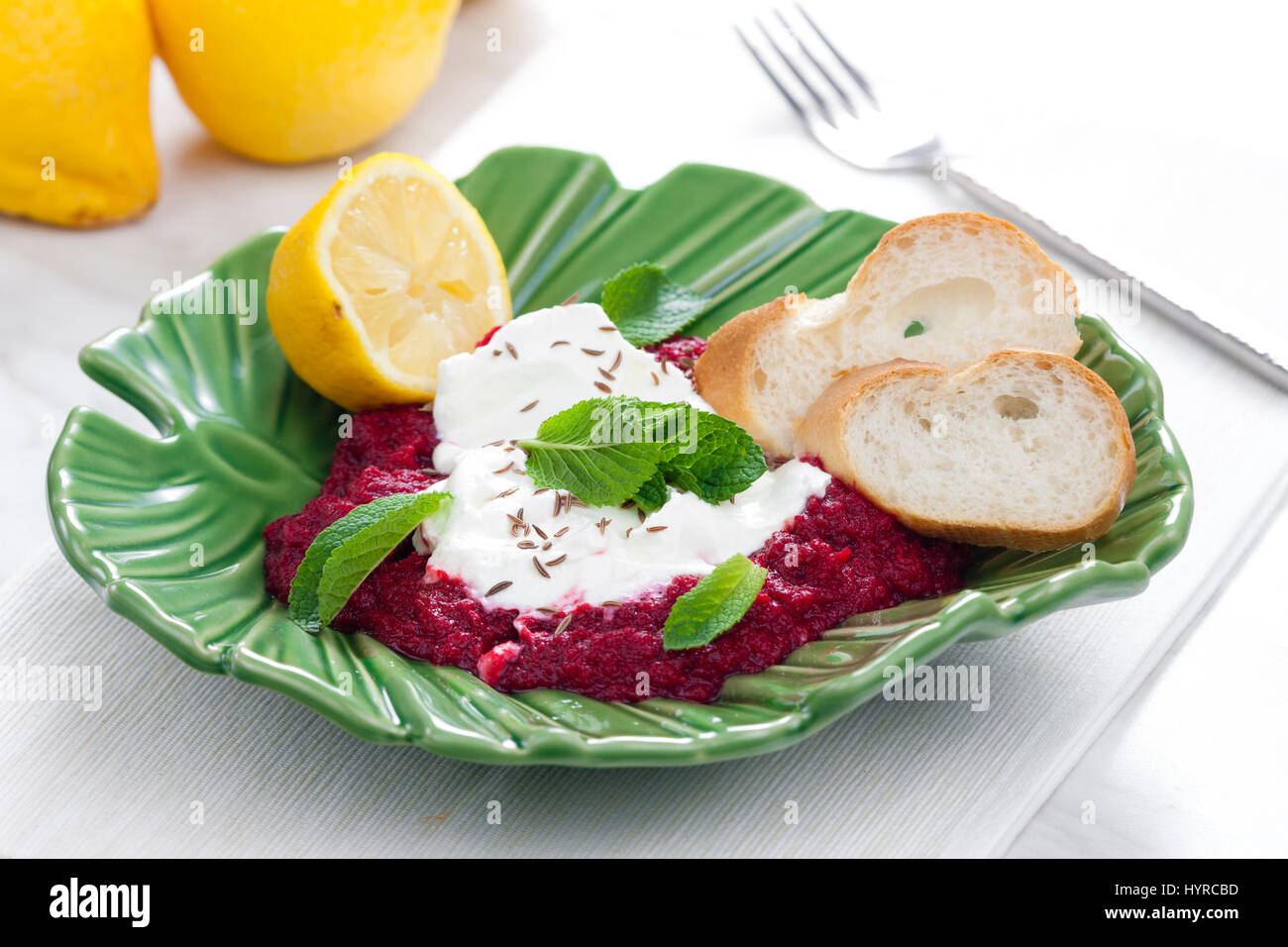 cold red beet cream Stock Photo - Alamy
