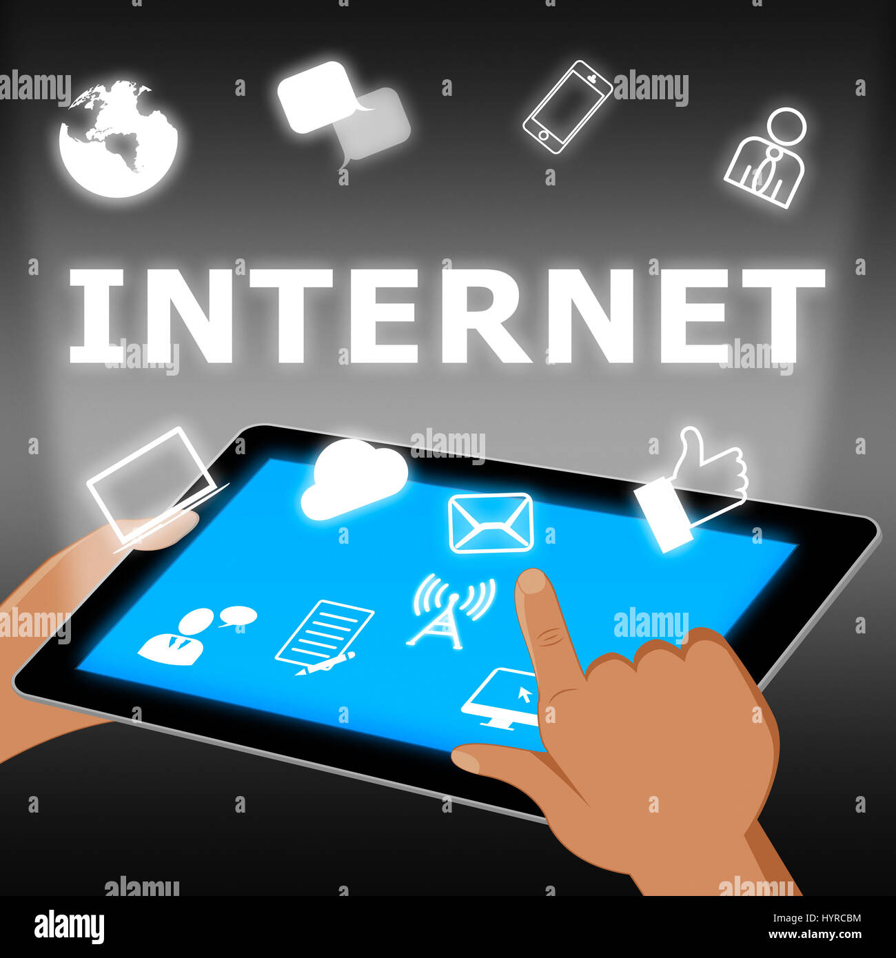 Internet Icons Indicating Browsing The Web 3d Illustration Stock Photo ...