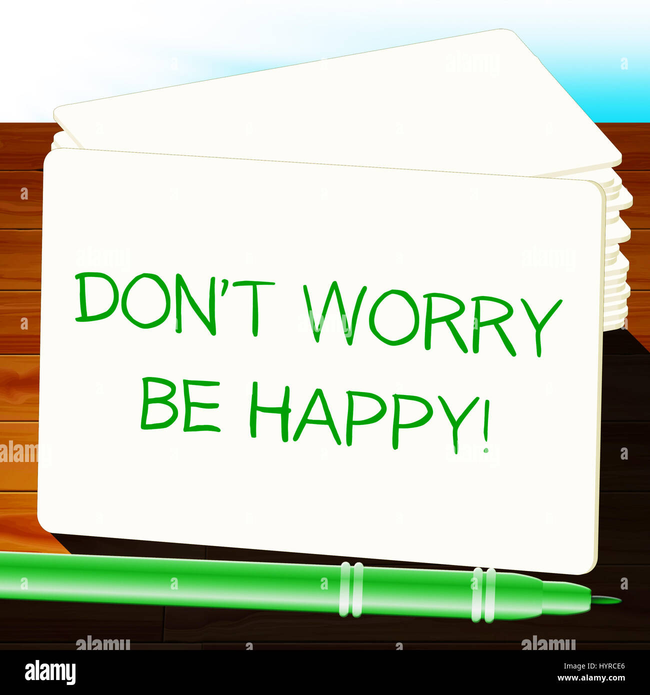 Don't Worry Be Happy Indicating Positivity 3d Illustration Stock Photo ...