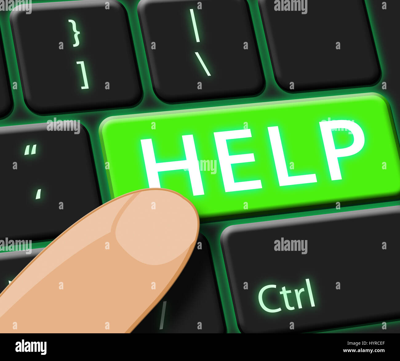 Help Key Meaning World Wide Web 3d Rendering Stock Photo - Alamy